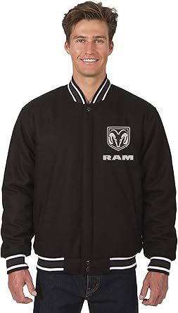 Amazon.com: Mens Dodge RAM All Wool Reversible Jacket with Embroidered ...