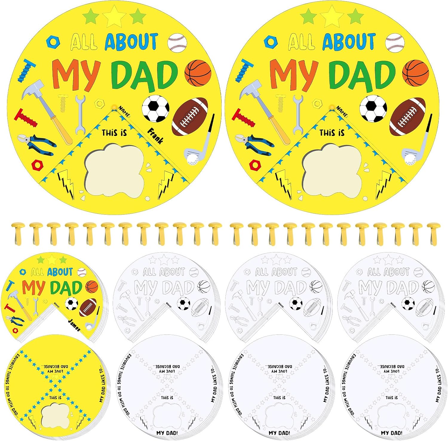 Amazon.com: Relaxgiant 24 Sets Color Your Own Father's Day Wheel DIY ...
