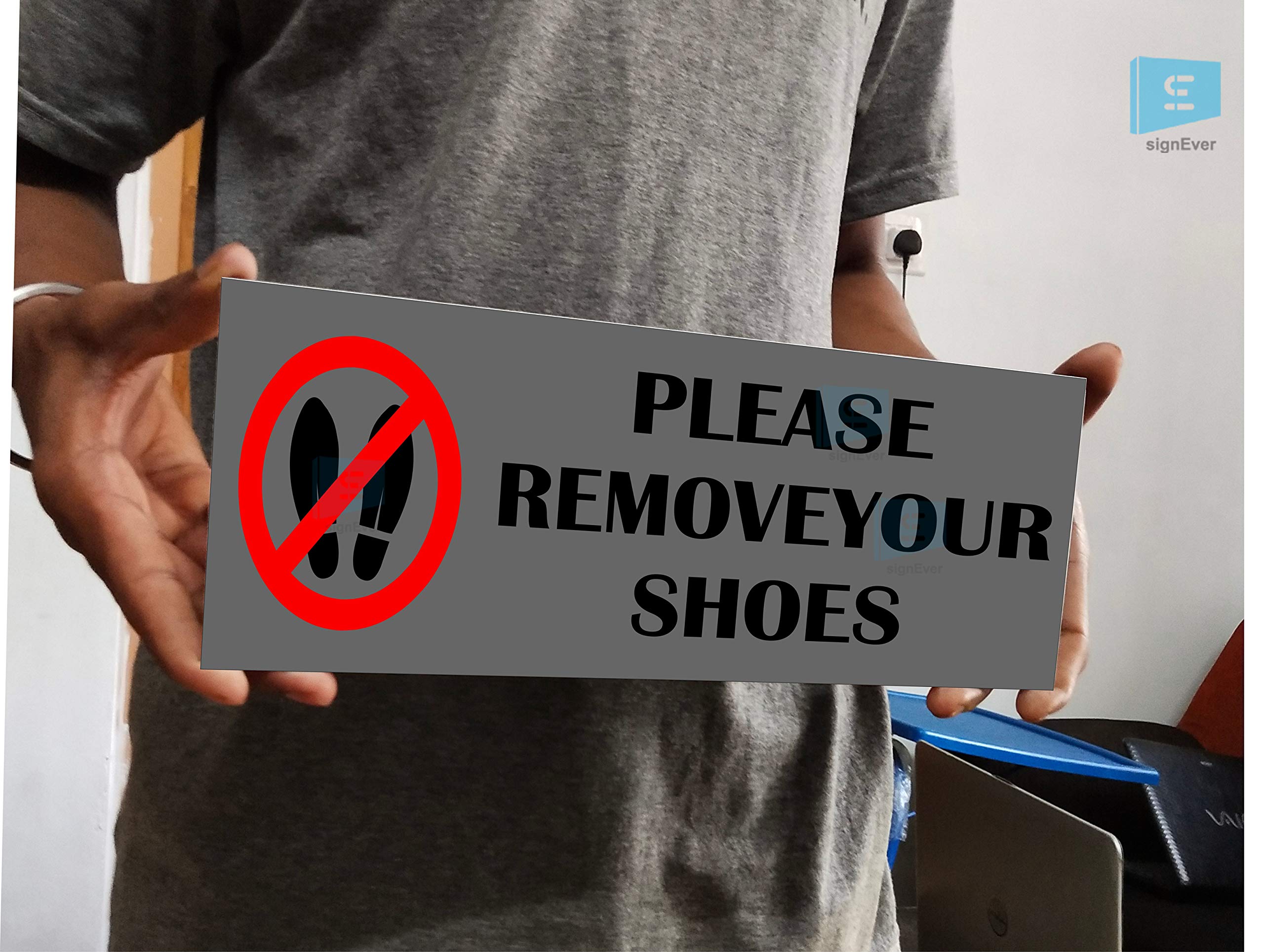 Buy SIGN EVER Please Remove Your Shoes Sign Board For Office Bank ...