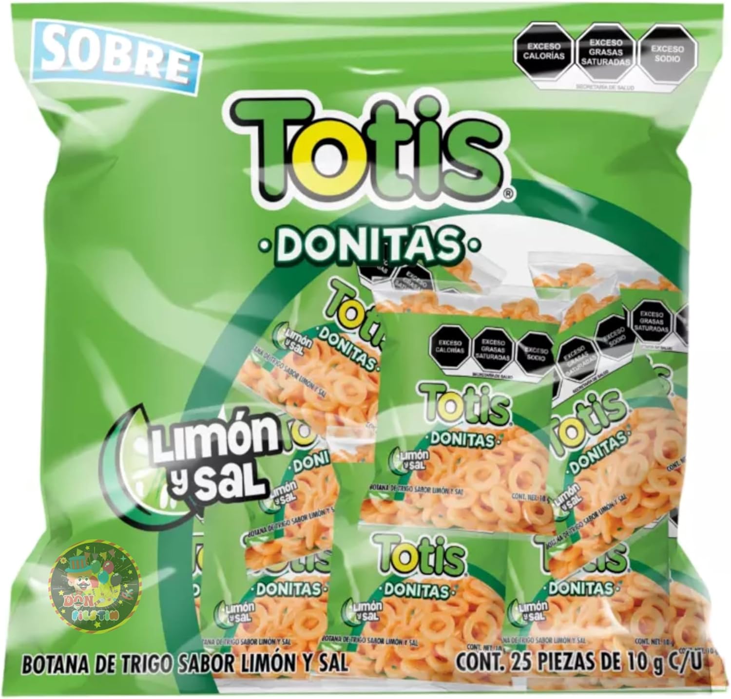 Totis Donita SOBRE Sabor Sal con Limón Frituras Botana, 25 Sobres de 10g : Amazon.com.mx ...