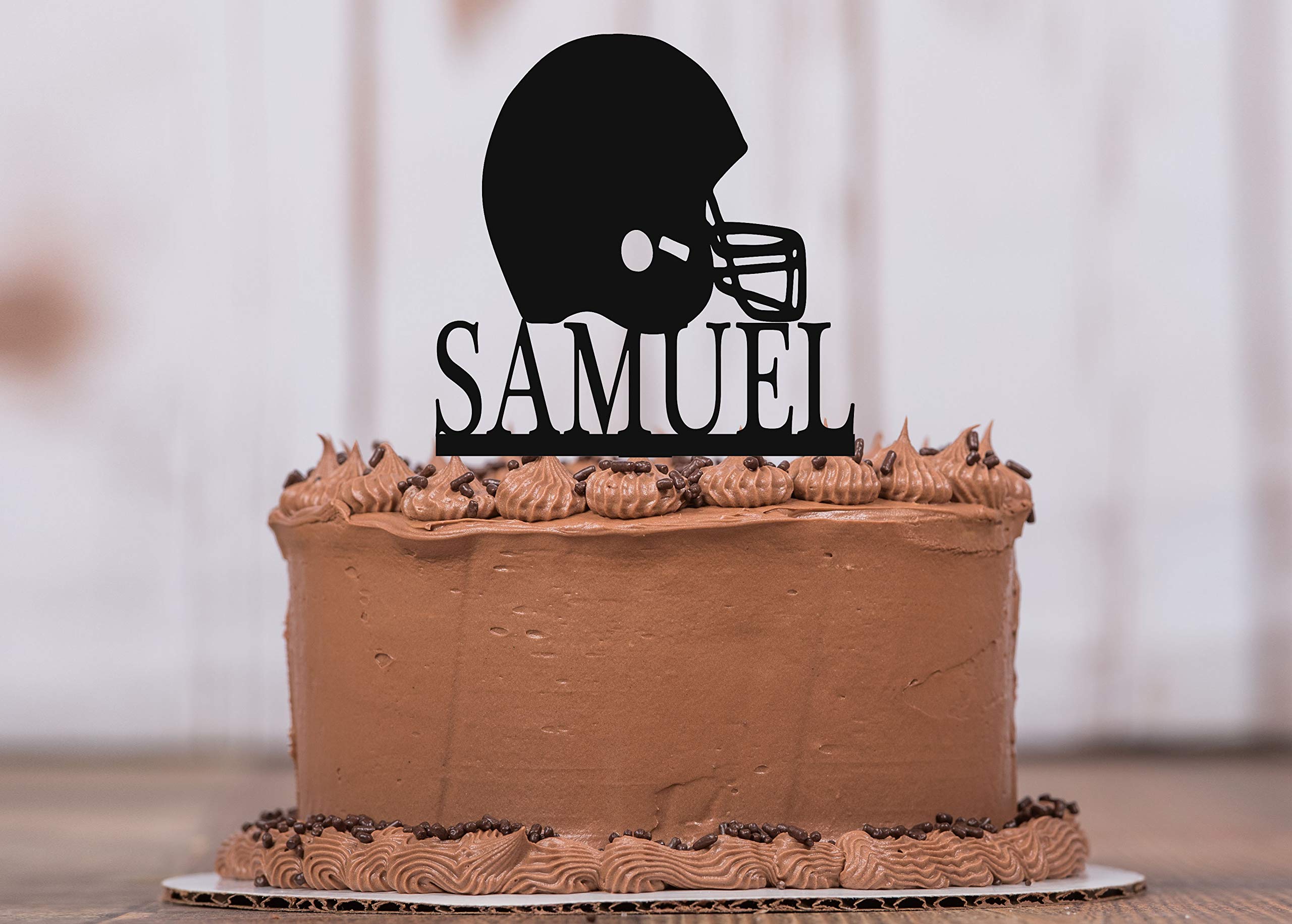 Amazon.com: Football Helmet Cake Topper with Keepsake Base, Sports ...