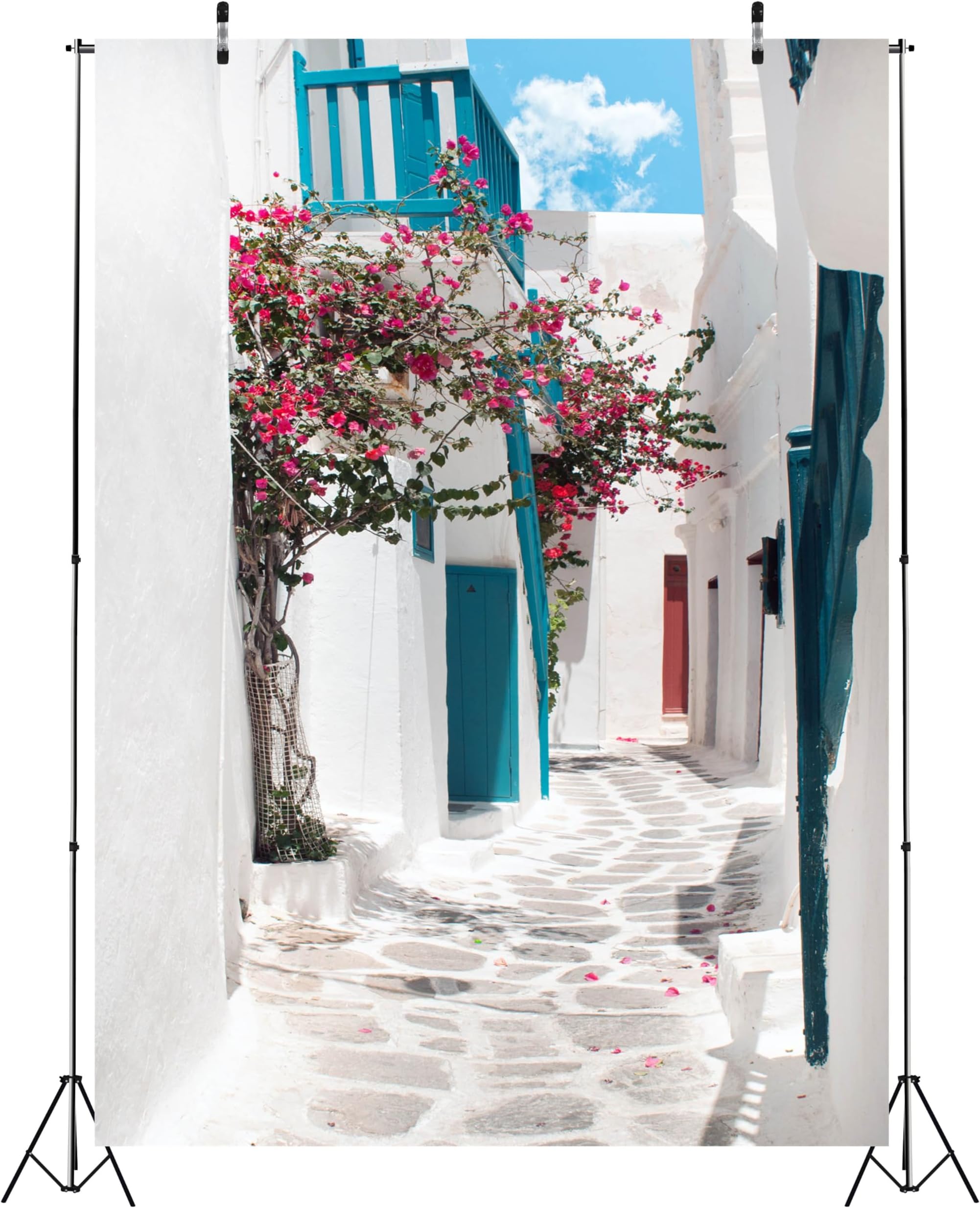 Amazon.com : CSFOTO 8x6ft Greek Santorini Backdrop Greece Background ...