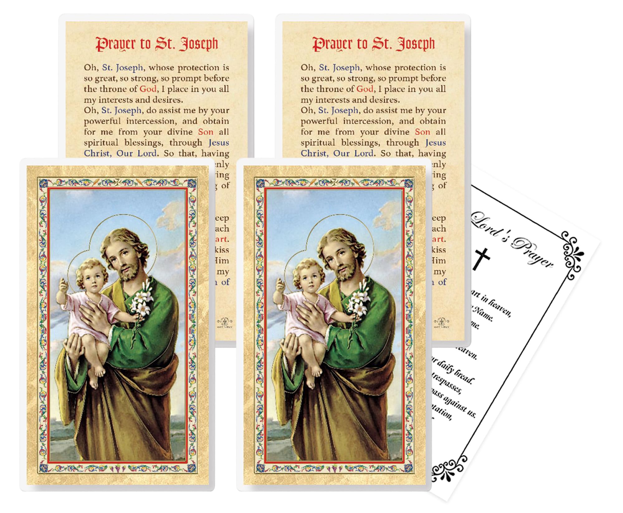 Snapklik.com : St Joseph Prayer Cards - Laminated Set Of 4