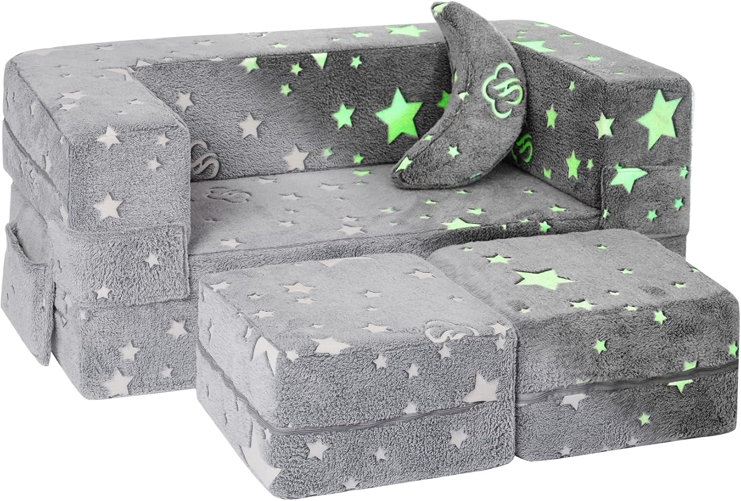 Amazon.com: Elftopia Modular Kids Sofa,Glow in The Dark Star Kids Couch ...