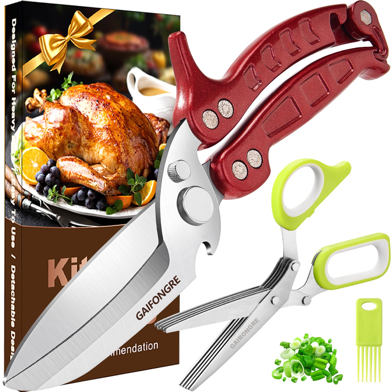 Amazon.com: Heavy Duty Poultry Shears Herb Vegetable Salad Scissors ...