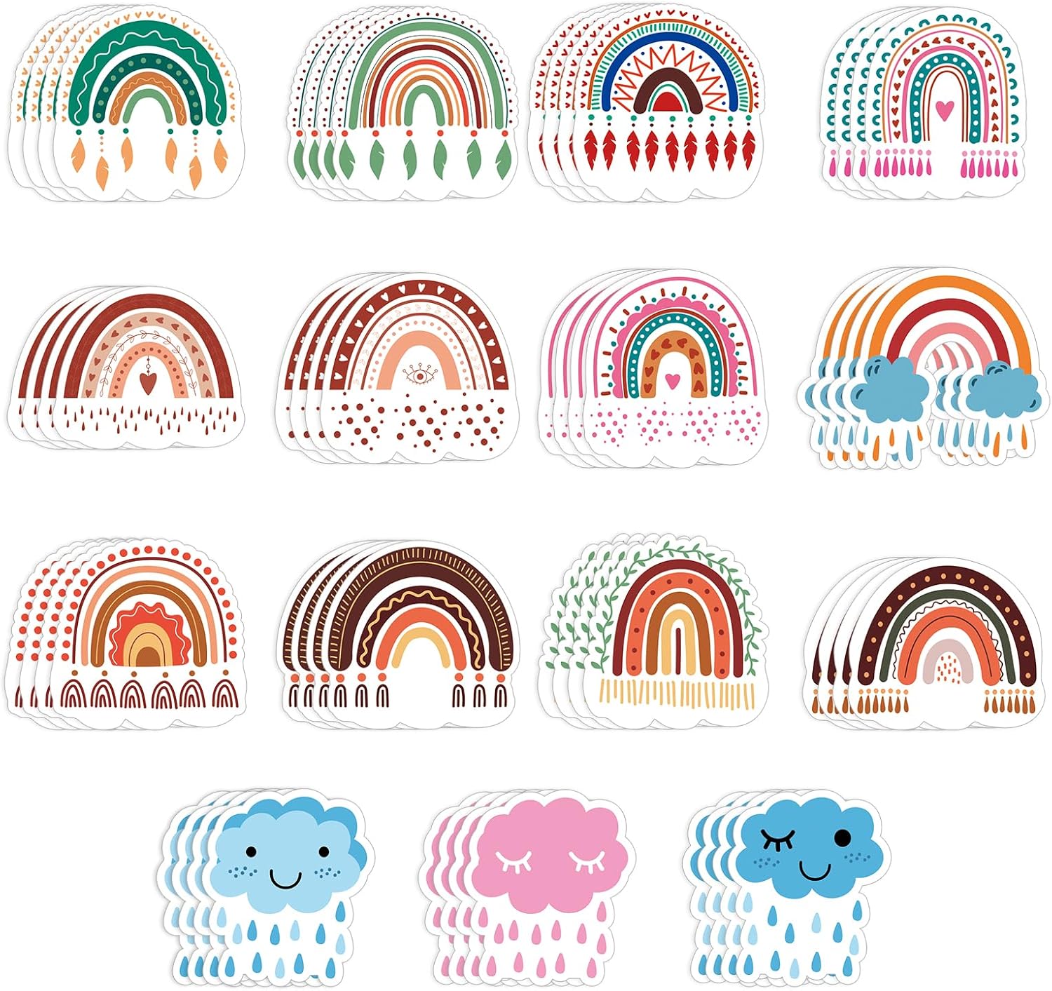 60pcs Sensory Stickers, 15 Styles Cute Reusable Sensory Calm Strips ...