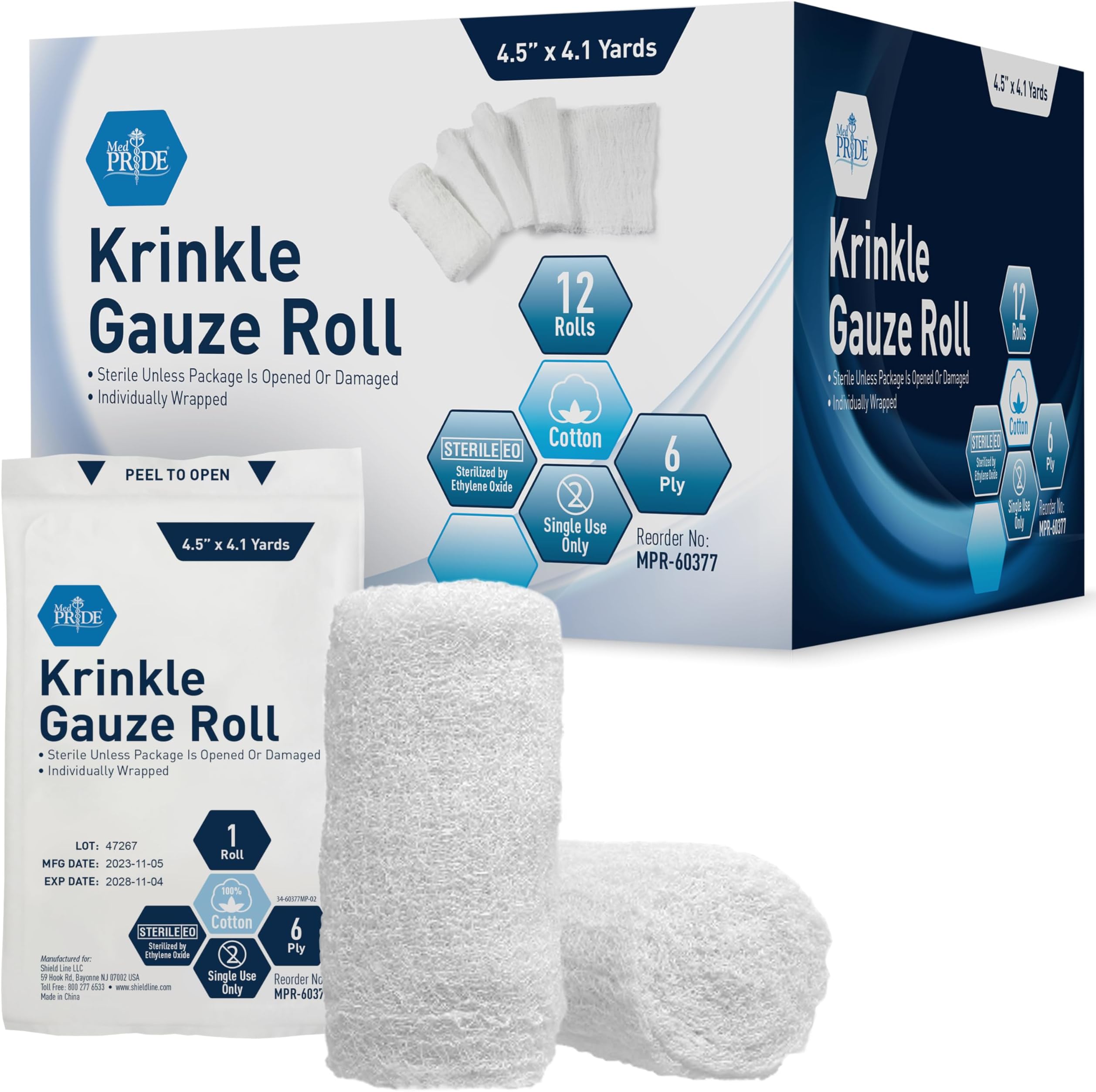Amazon.com: Kerlix Gauze Bandage Rolls - 4 1/2 in x 4.1 Yds, 6 Ply - 6 ...