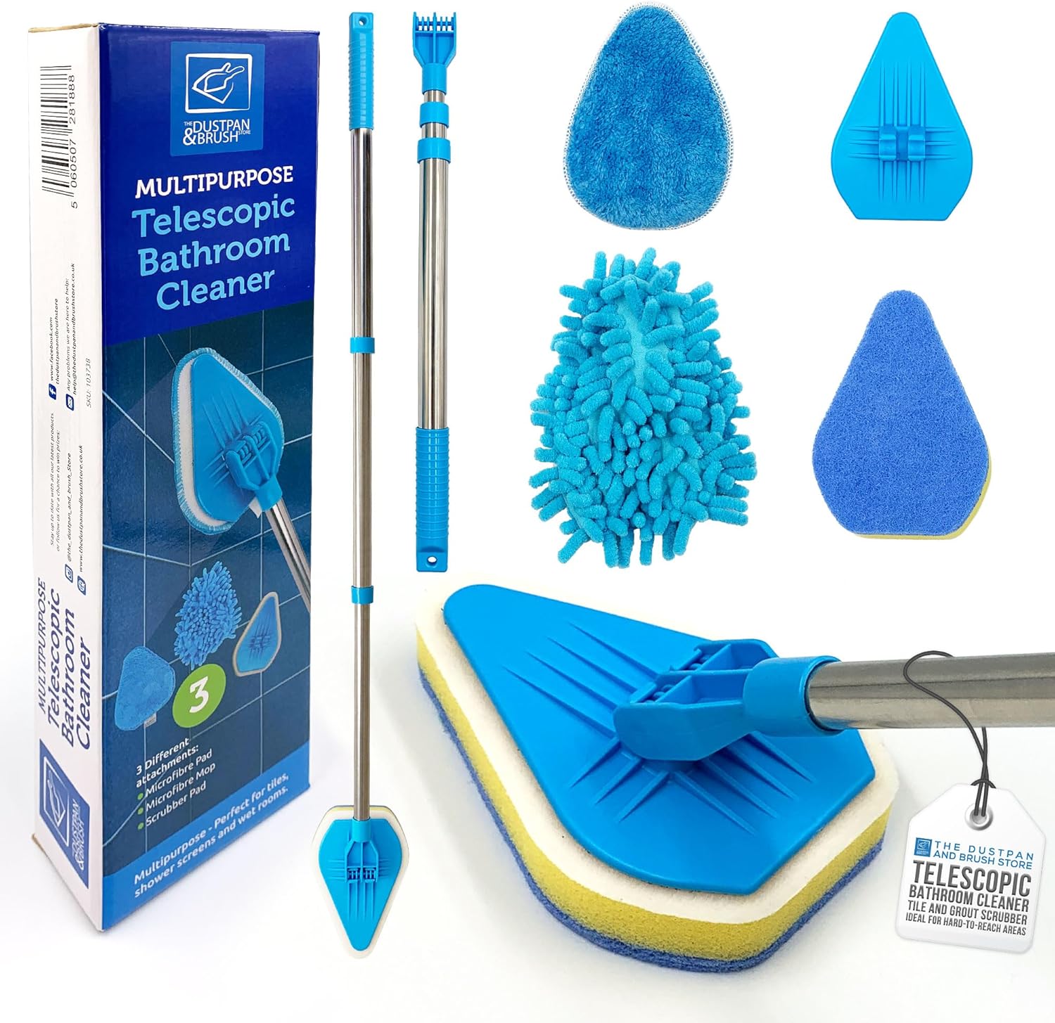 Bathroom Tile Cleaner Telescopic Shower Mop Extendable Bath Cleaning ...