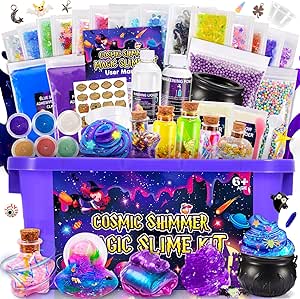 Amazon.com: Slime Kit, Magic Galaxy Slime Making Kit with Magic Sticker ...