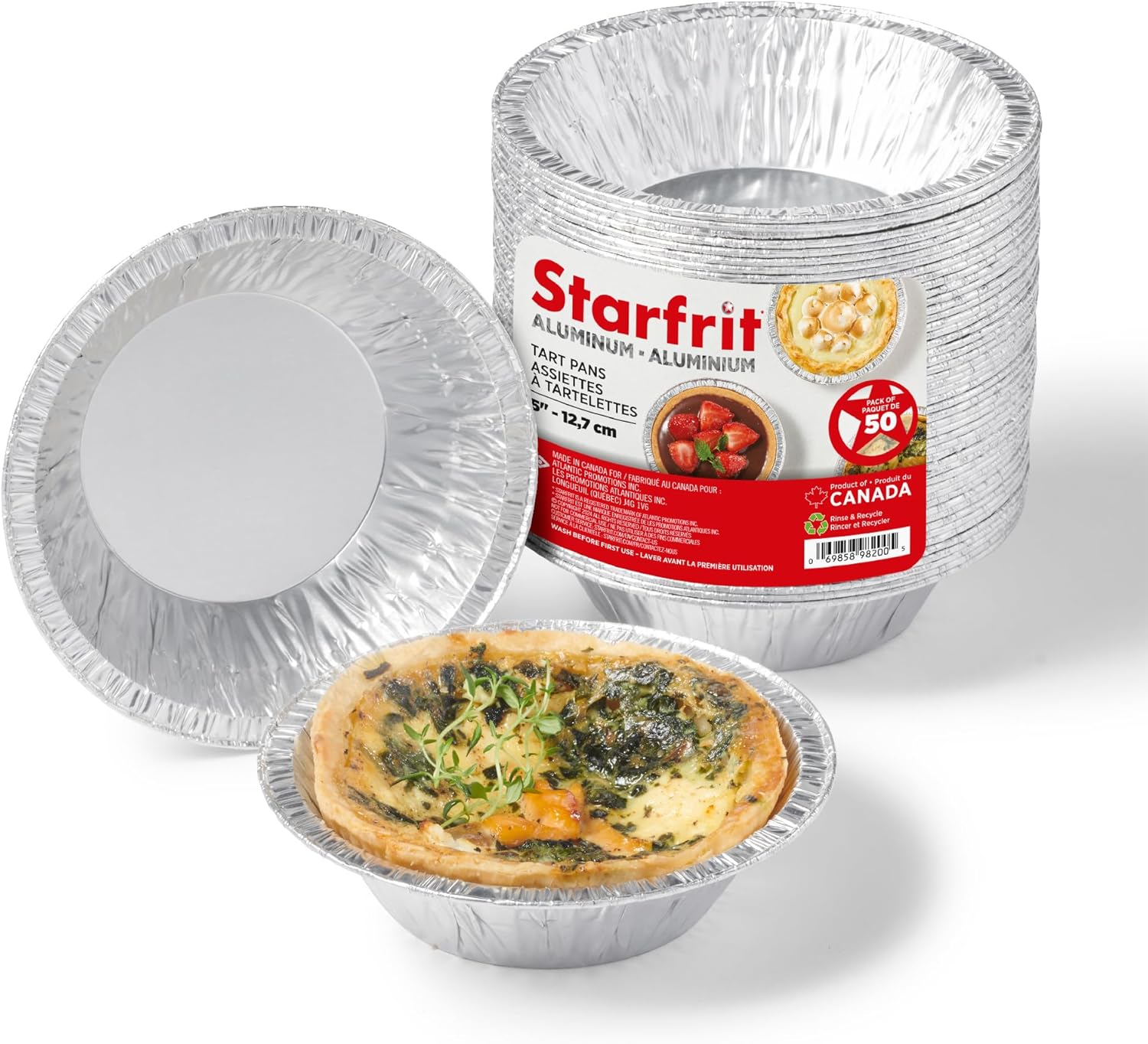 Starfrit 50-Pack Aluminum Tart Plates - 5” (12.7 cm) - Perfect for ...
