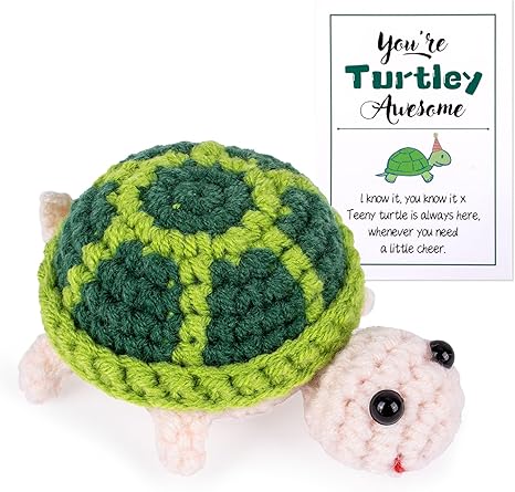 Amazon.com: Maziky Funny Positive Turtle Mini Crochet Sea Turtle with ...