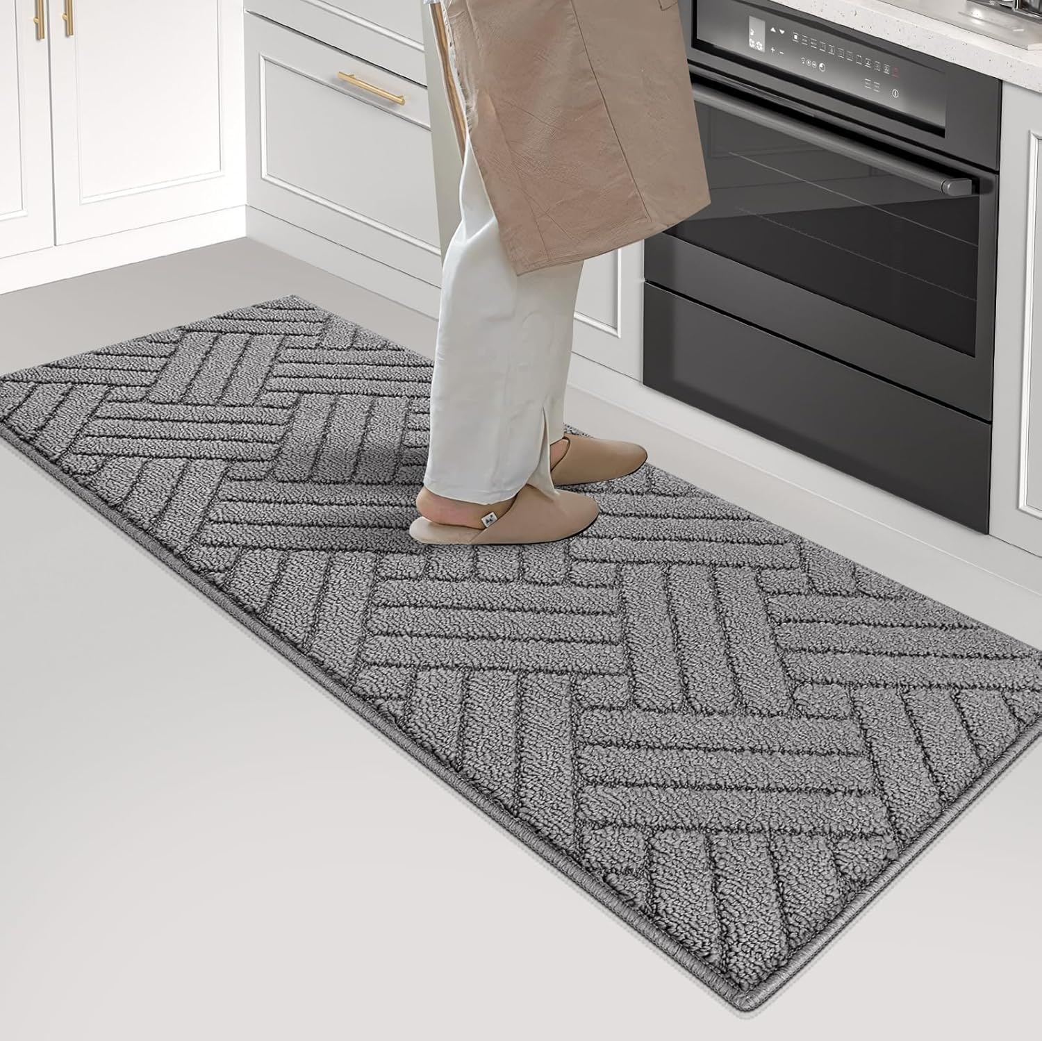 Amazon.com: JEEDOVIA Kitchen Rugs and Mats for Floor,Grey Kitchen ...