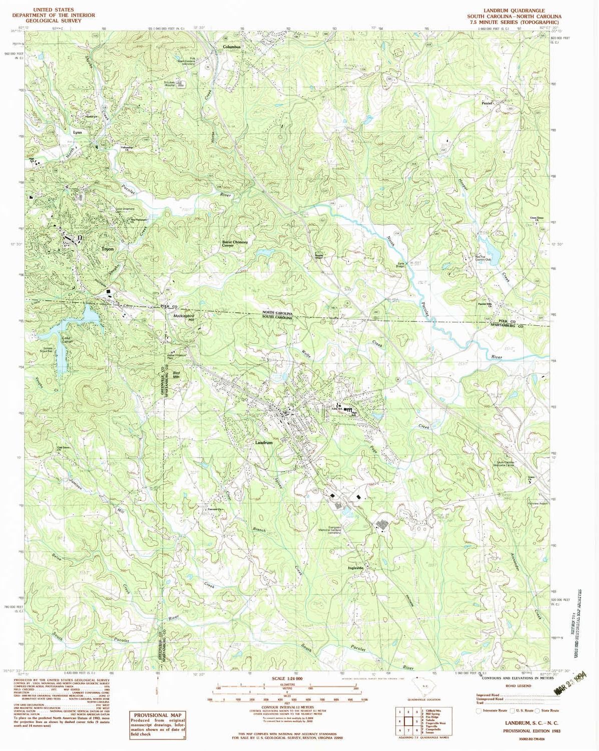 Amazon.com : YellowMaps Landrum SC topo map, 1:24000 Scale, 7.5 X 7.5 ...