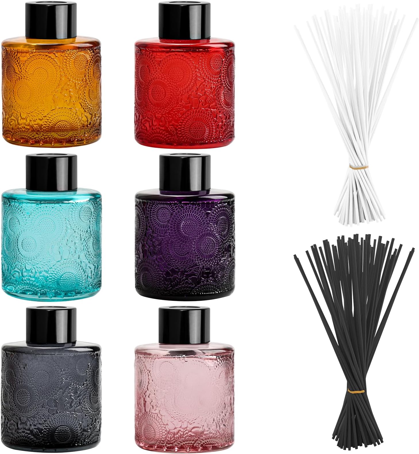 Reed Diffuser Glass Bottles Empty Set of 4 DIY Clear Decorative Bottles ...