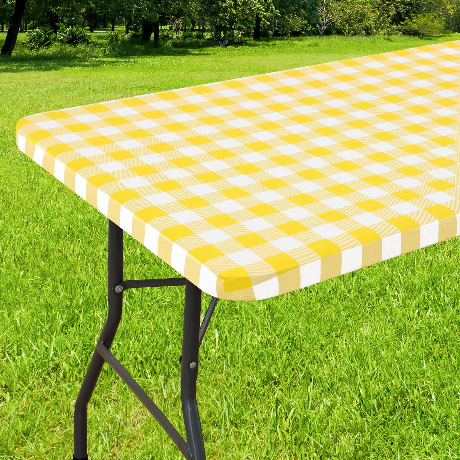 Amazon.com: smiry Rectangle Picnic Table Cloth, Elastic Waterproof ...