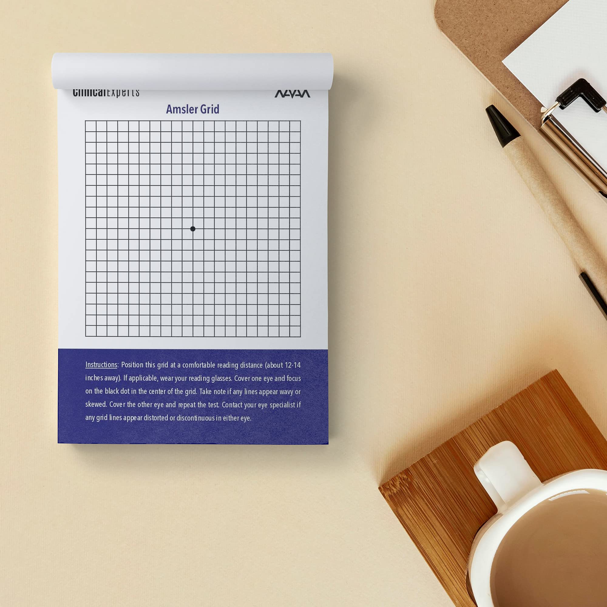 Snapklik.com : Amsler Eye Grid Note Pad - Daily Vision Screening Tool ...