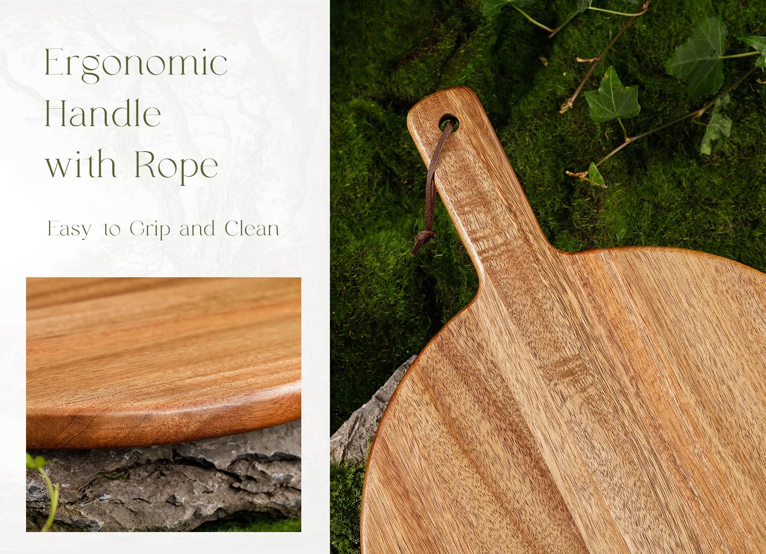 Snapklik.com : Luomal Round Wood Cutting Board