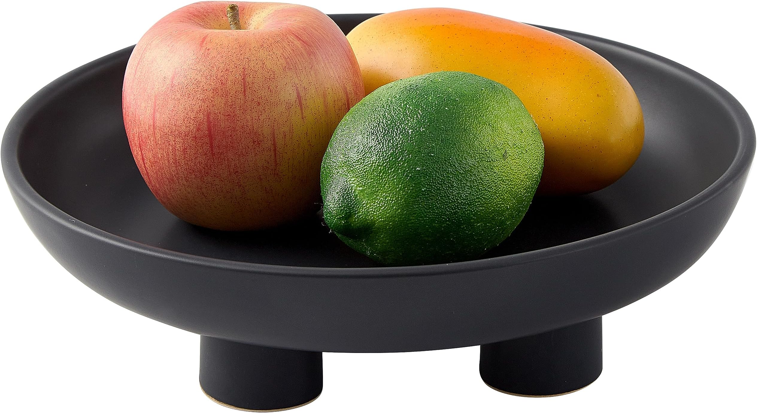 Amazon.com: IVE Design Black Wood Fruit Bowl for Kitchen Counter, 12 ...