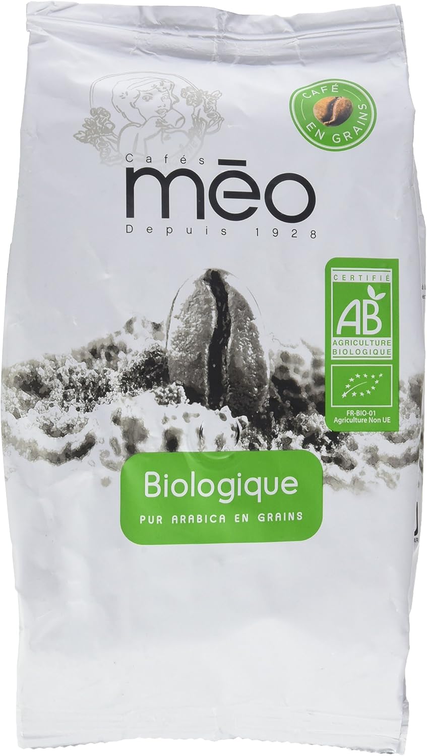 Méo - BIO Café en grains pur arabica, bio - 6 paquets de 500g : Amazon ...