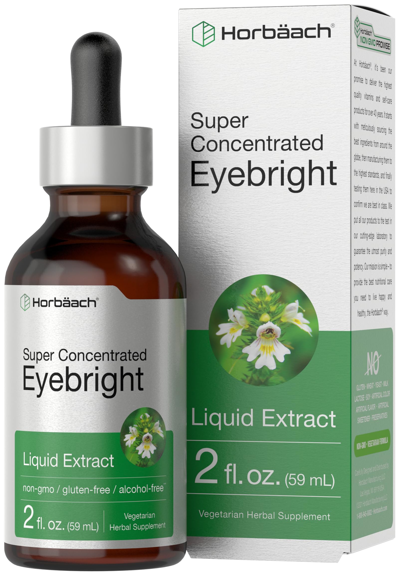 Amazon.com: Horbäach Eyebright Herb Supplement | 2 fl oz | Alcohol Free ...