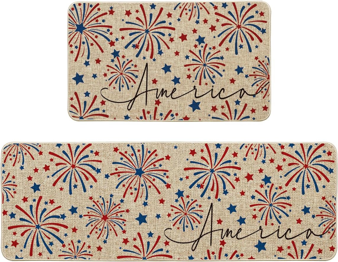 Amazon.com: Artoid Mode Fireworks Stars Patriotic 4th of July Kitchen ...