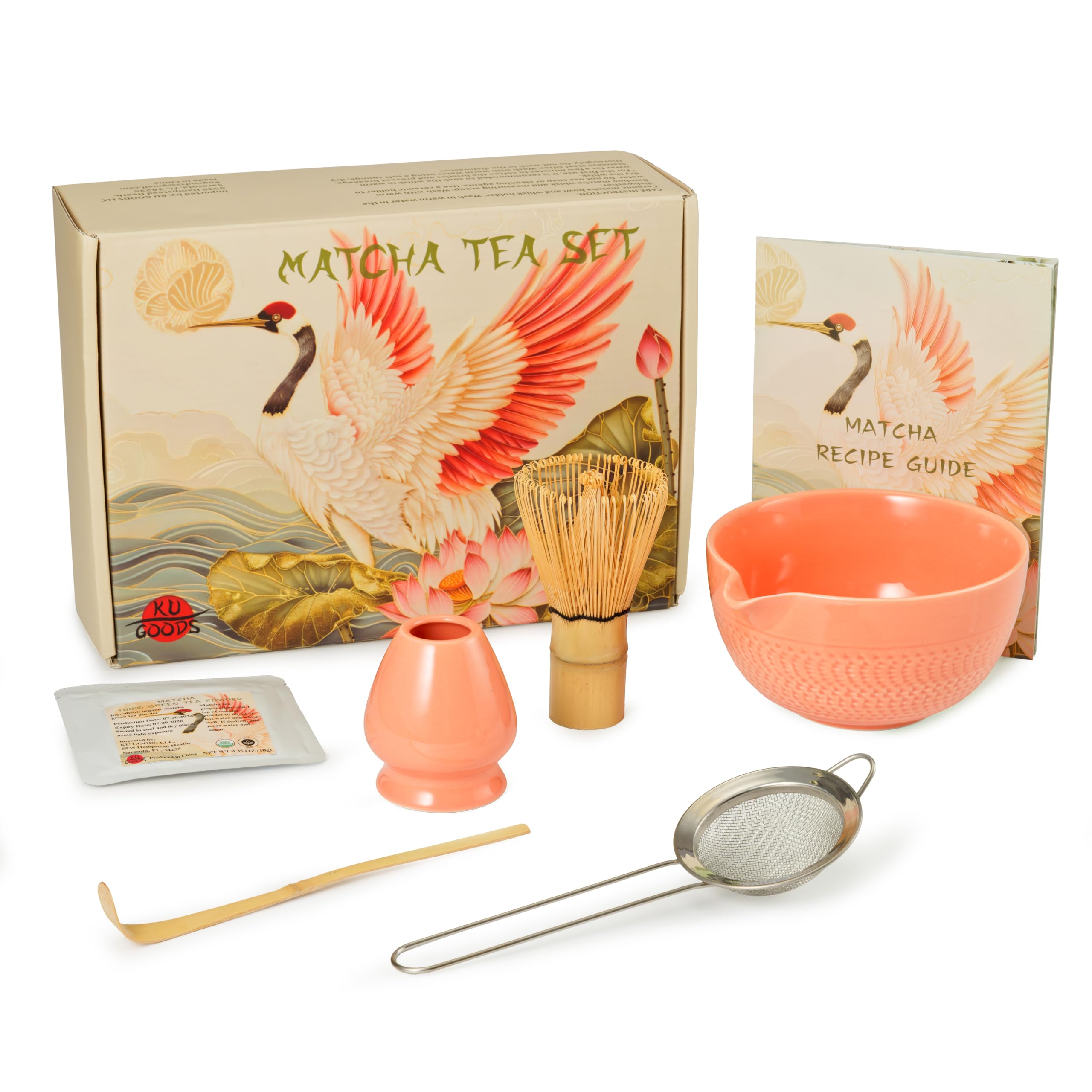 Amazon.com: KU GOODS 7 Pc Japanese Matcha Tea Set - Bamboo Whisk, Bowl ...