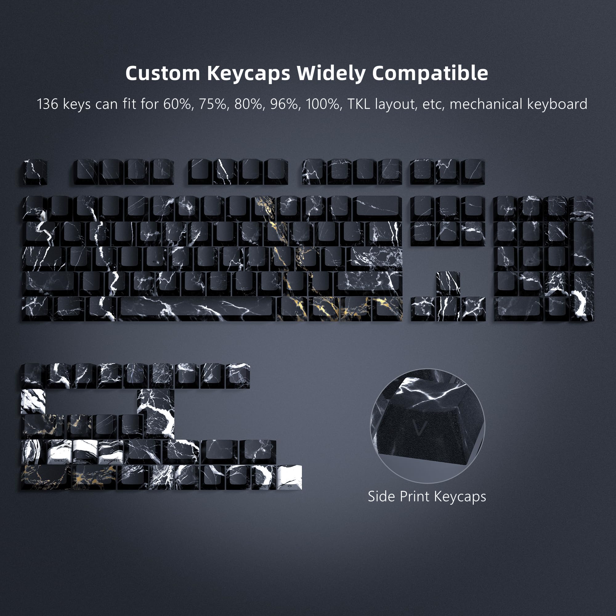 Snapklik.com : PBT Keycaps -Shine Through Keycaps, Keycaps 75 Percent ...