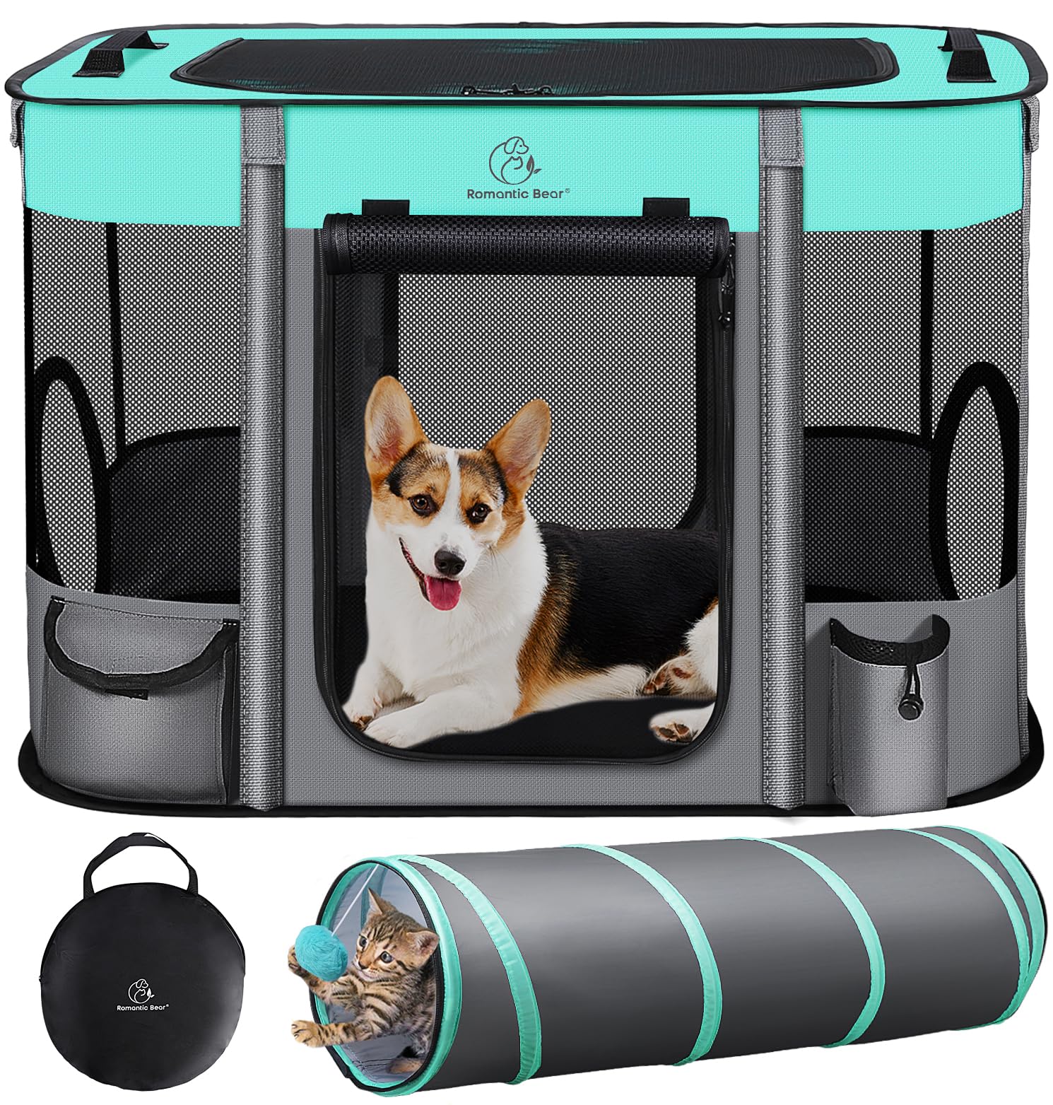 Upgrade Dog Playpen,Foldable Dog Cat Playpens,Waterproof Portable ...