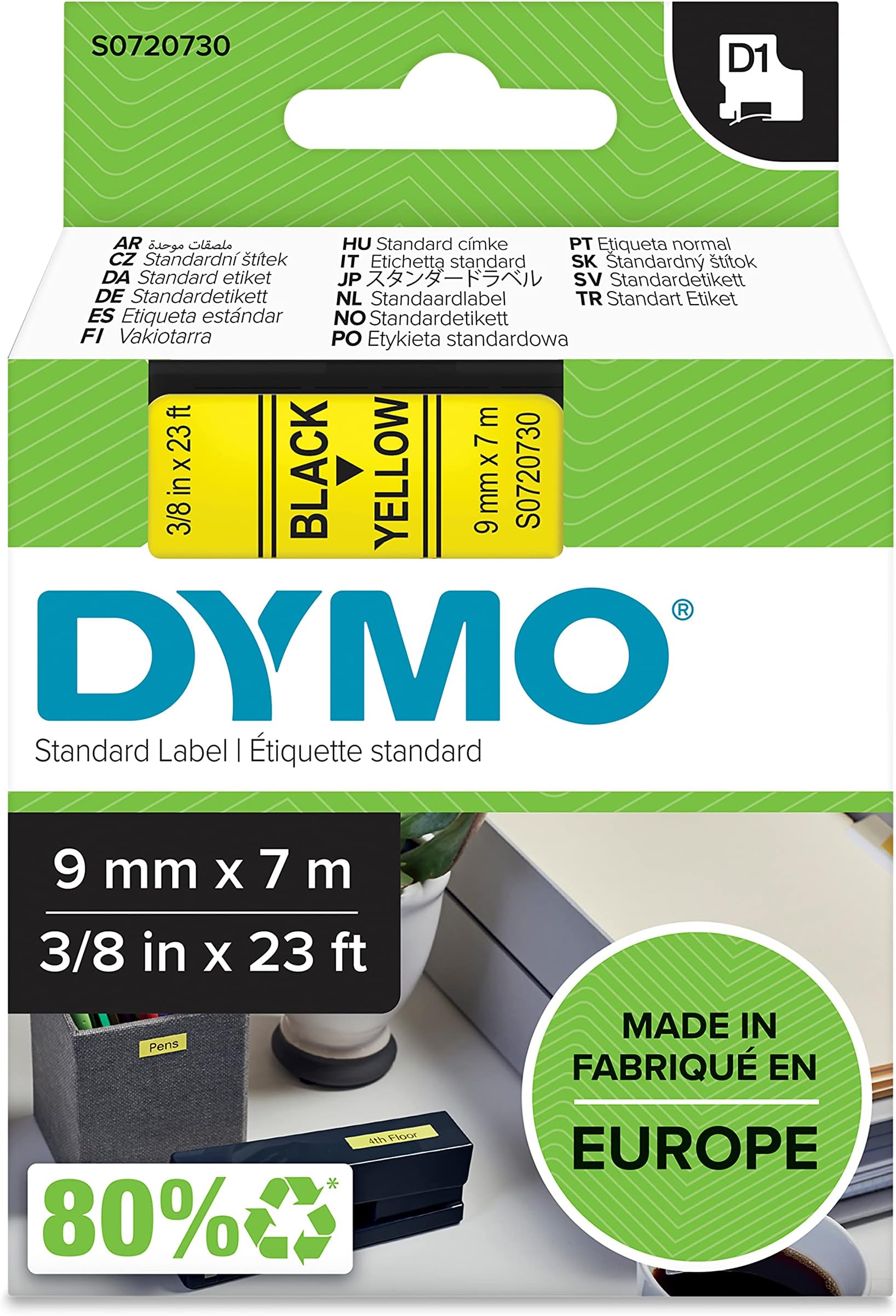 DYMO Authentic Embossing Labels | 9mm x 3m | Black, Blue & Red Self ...