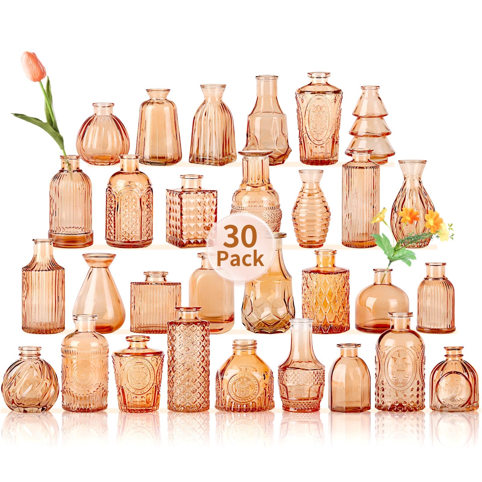 Mini Glass Vases,Versatile Small Bud vases for Home and Wedding Decor ...