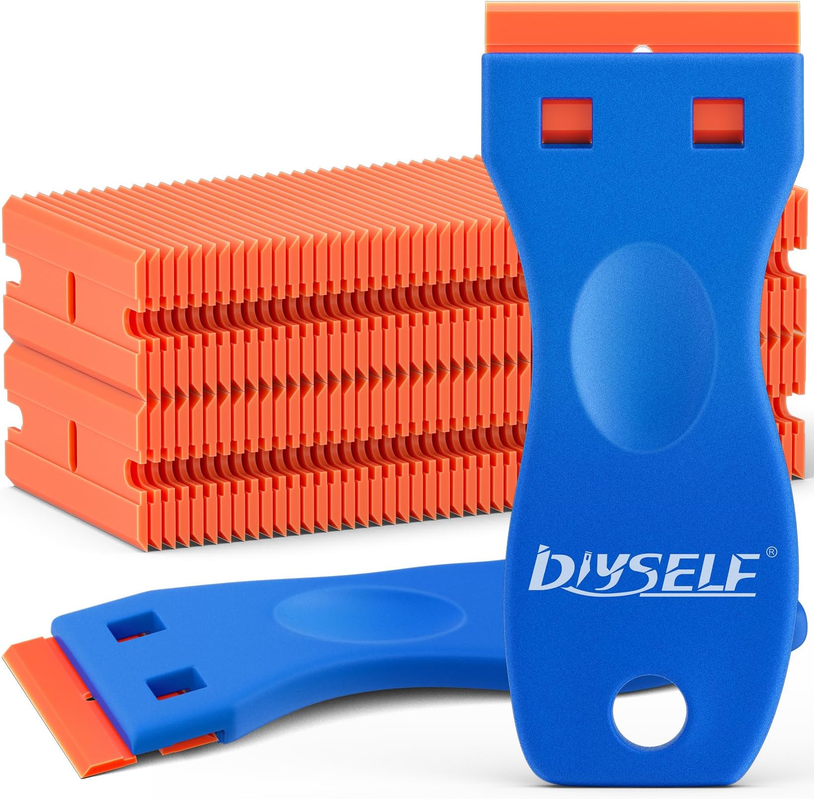 Amazon.com: DIYSELF 2 Pack Plastic Razor Blade Scraper, Extra 100Pcs ...