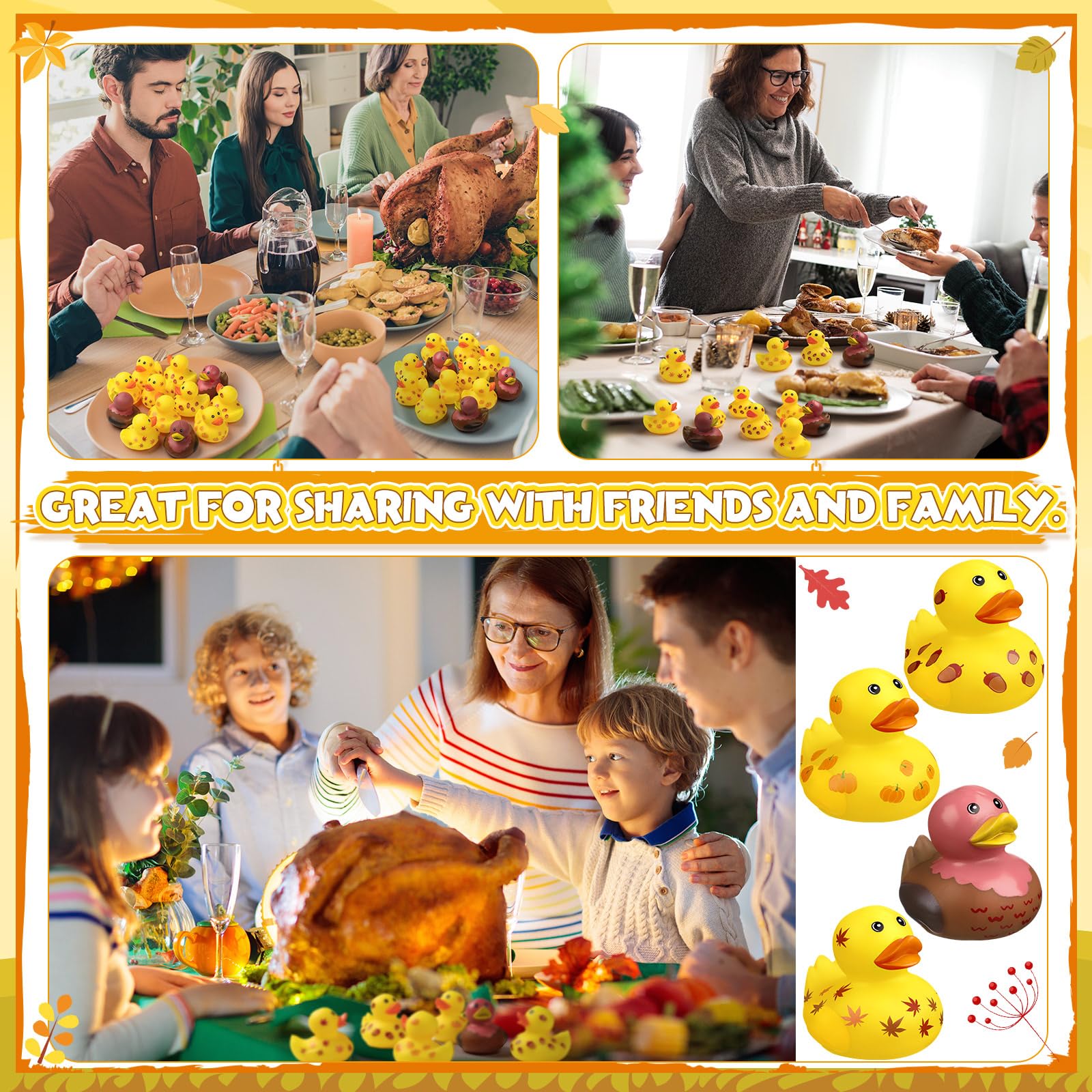 Snapklik.com : Jerify Thanksgiving Rubber Ducks 2 Inch Fall Rubber Duck