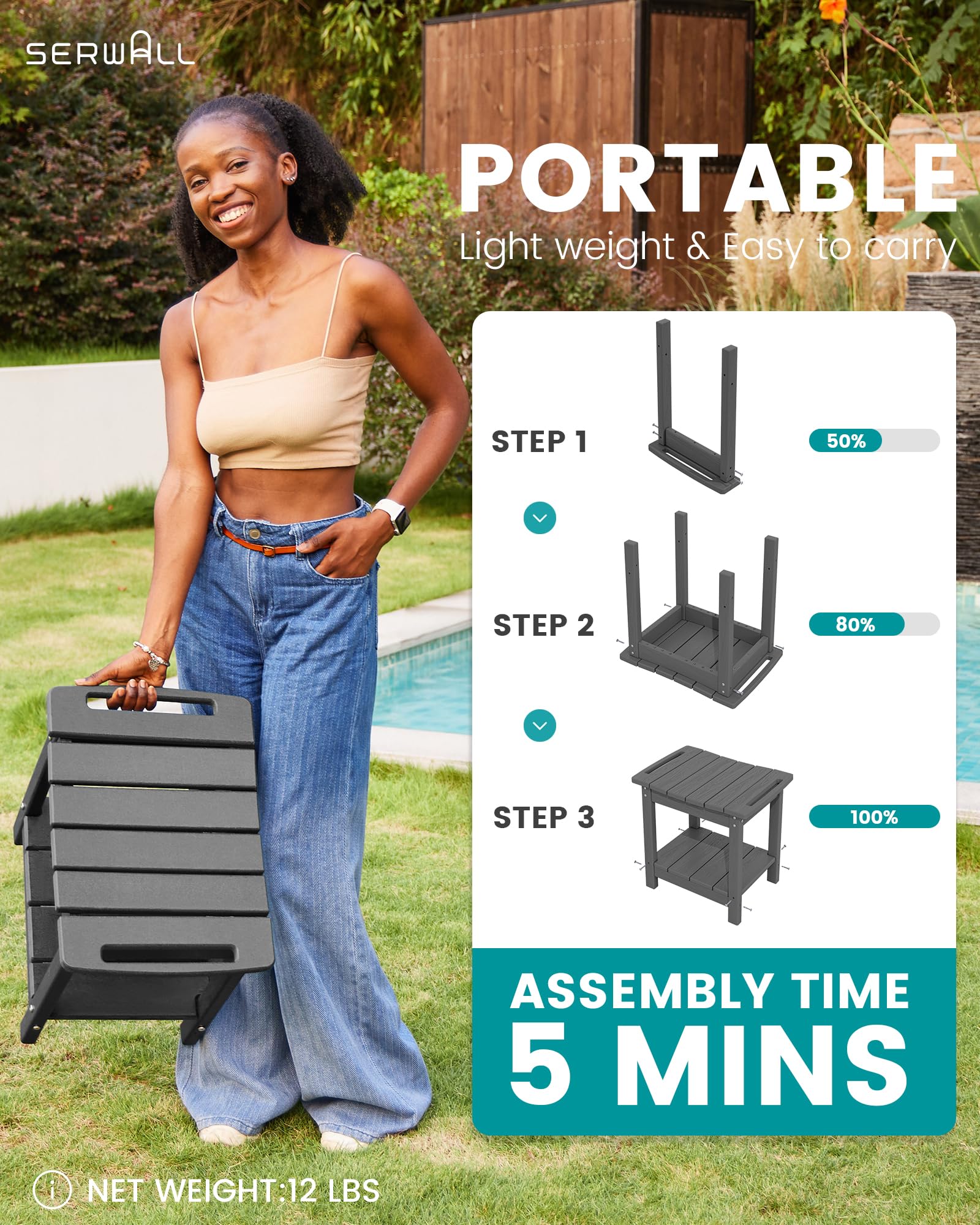 Snapklik.com : SERWALL Shower Bench For Inside Shower, Waterproof ...