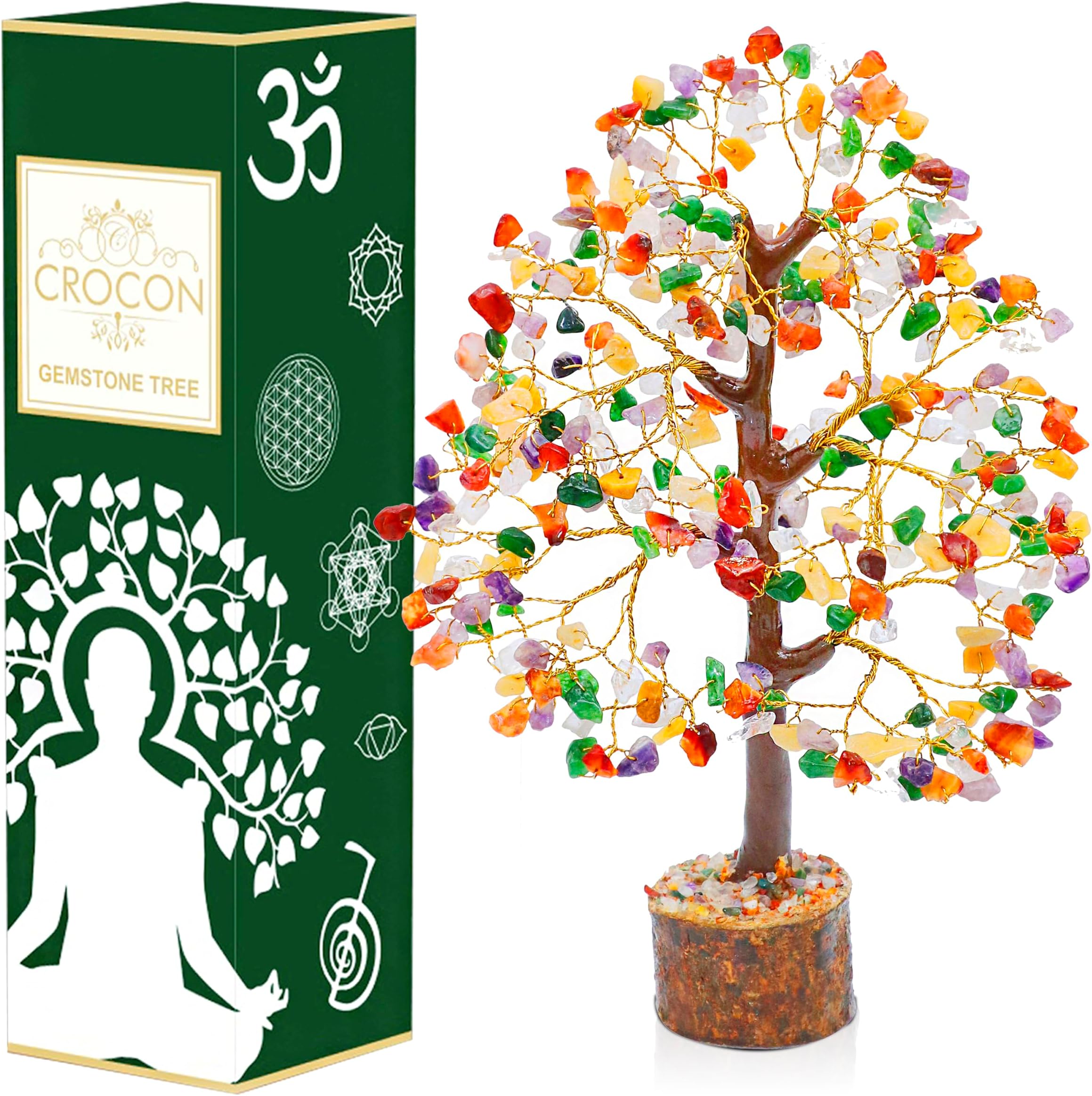 Buy UA Homes Real & Original Stone Seven Chakra Crystal Tree showpiece ...