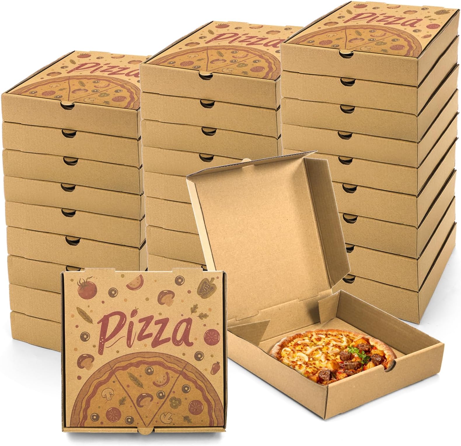 Amazon.com: Covzoe 40 Pack Pizza Boxes, 7.3 x 7.3 x 1.6 Inch Kraft ...