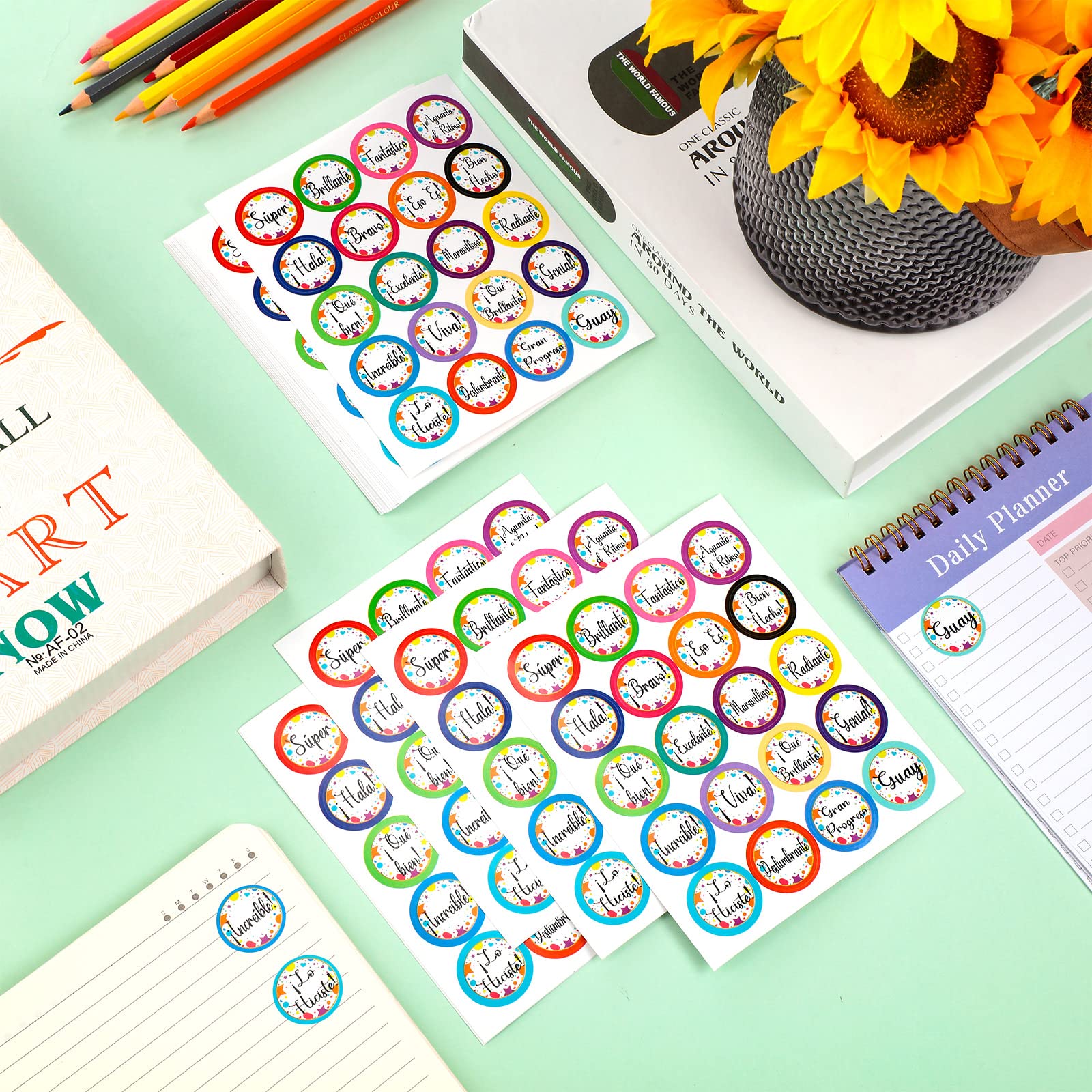 Snapklik.com : 540 Pcs Spanish Confetti Stickers For Kids Spanish ...