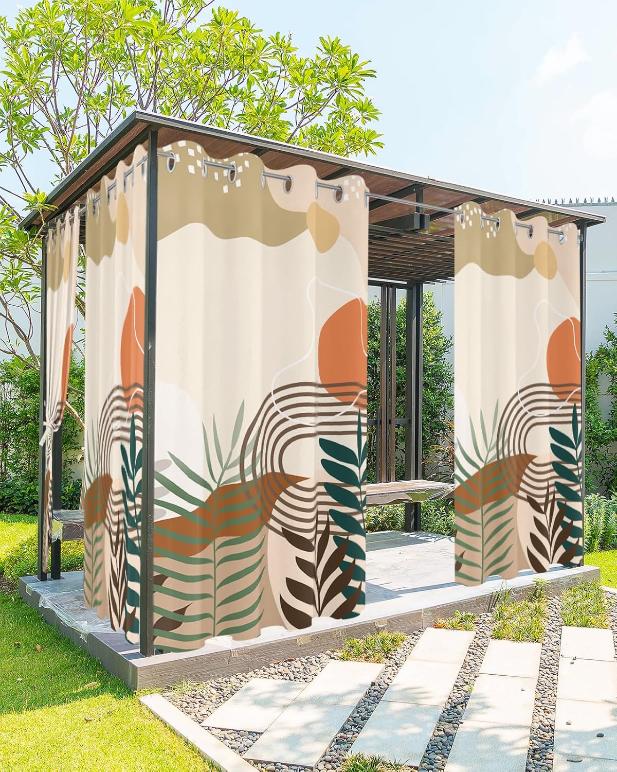 Amazon.com: Outdoor Waterproof Curtains-1 Panel Privacy Drapes with ...