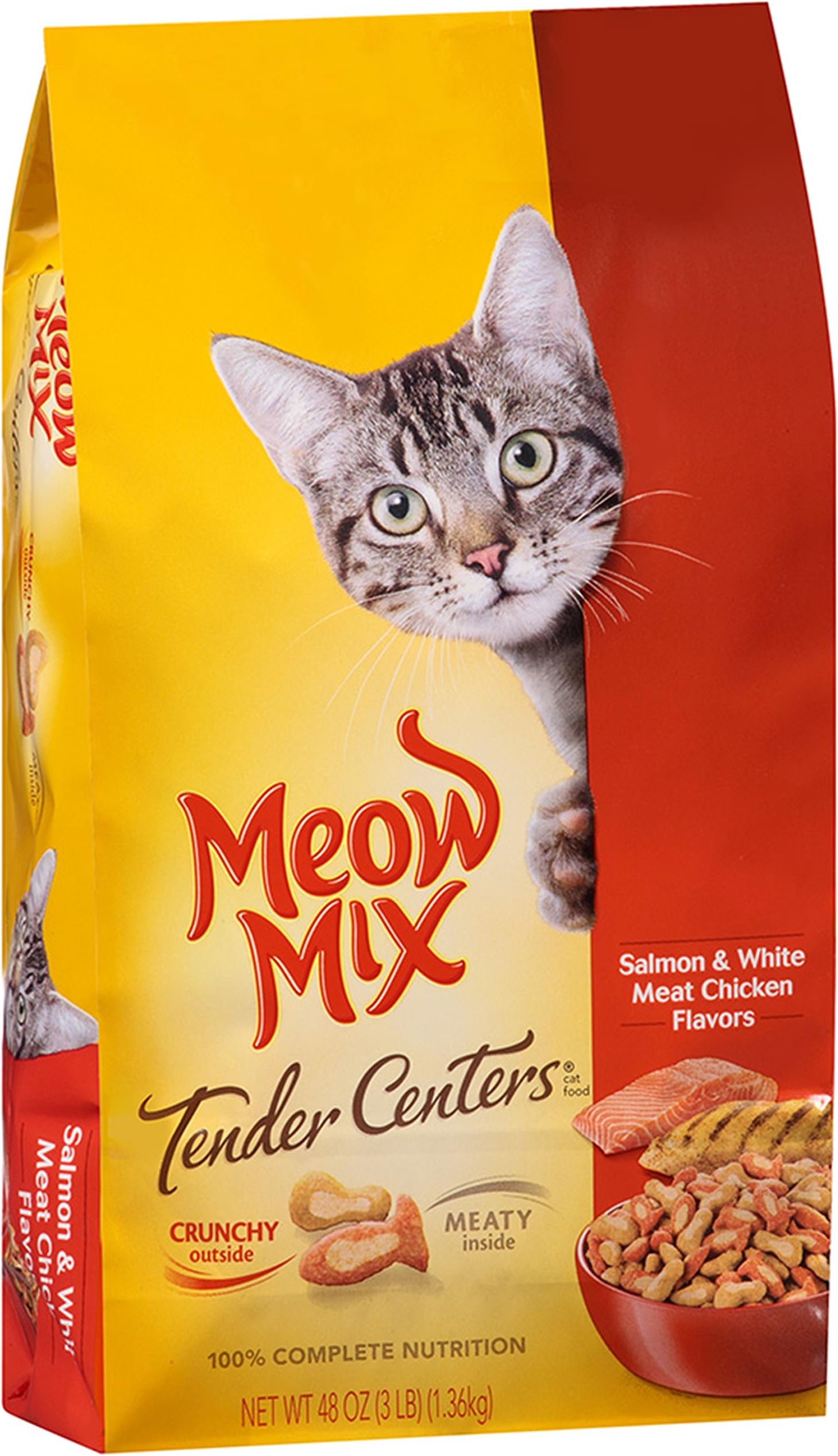 Amazon.com : Meow Mix Tender Centers, 3-Pound, Salmon & Chicken : Dry ...