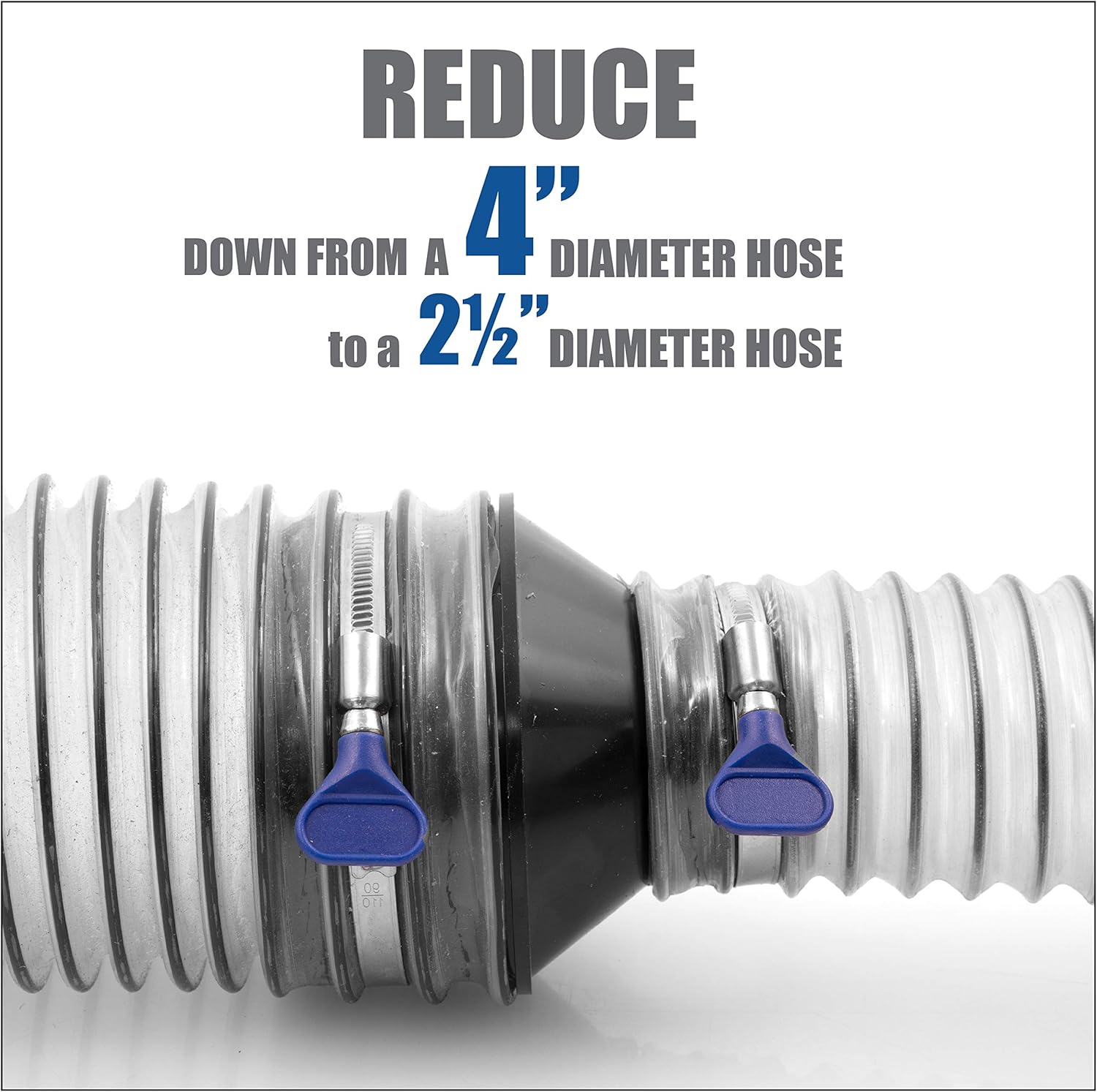 Fulton 4 inch to 2 1/2 inch Reducer Fitting for Dust Collection Hose to ...