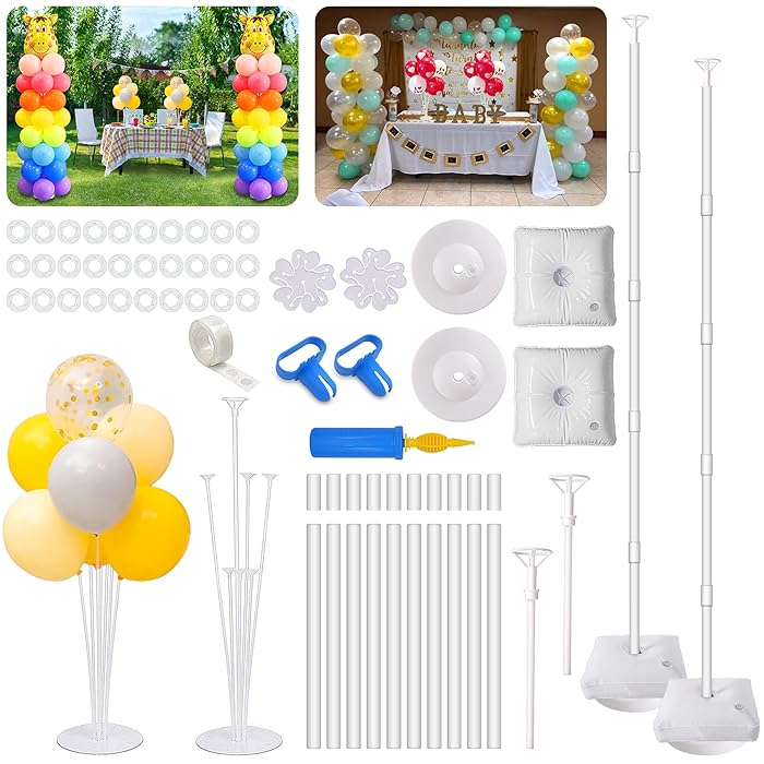 Buy Kusamue 2 Set Balloon Column & 2 Set Balloon Table Stand - 63 Inch ...