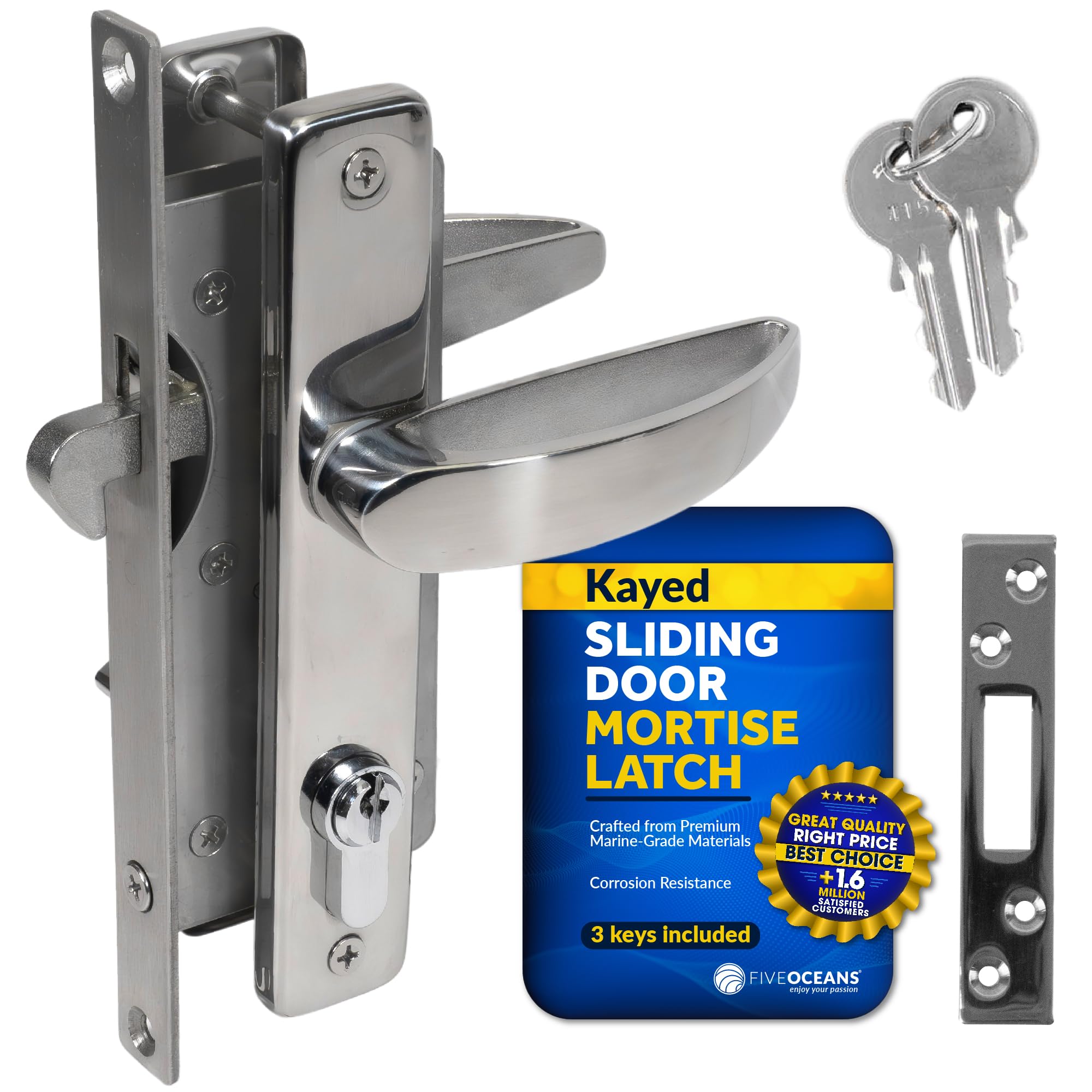 Five Oceans 316 Stainless Steel Mortise Lock Set Heavy Duty ...
