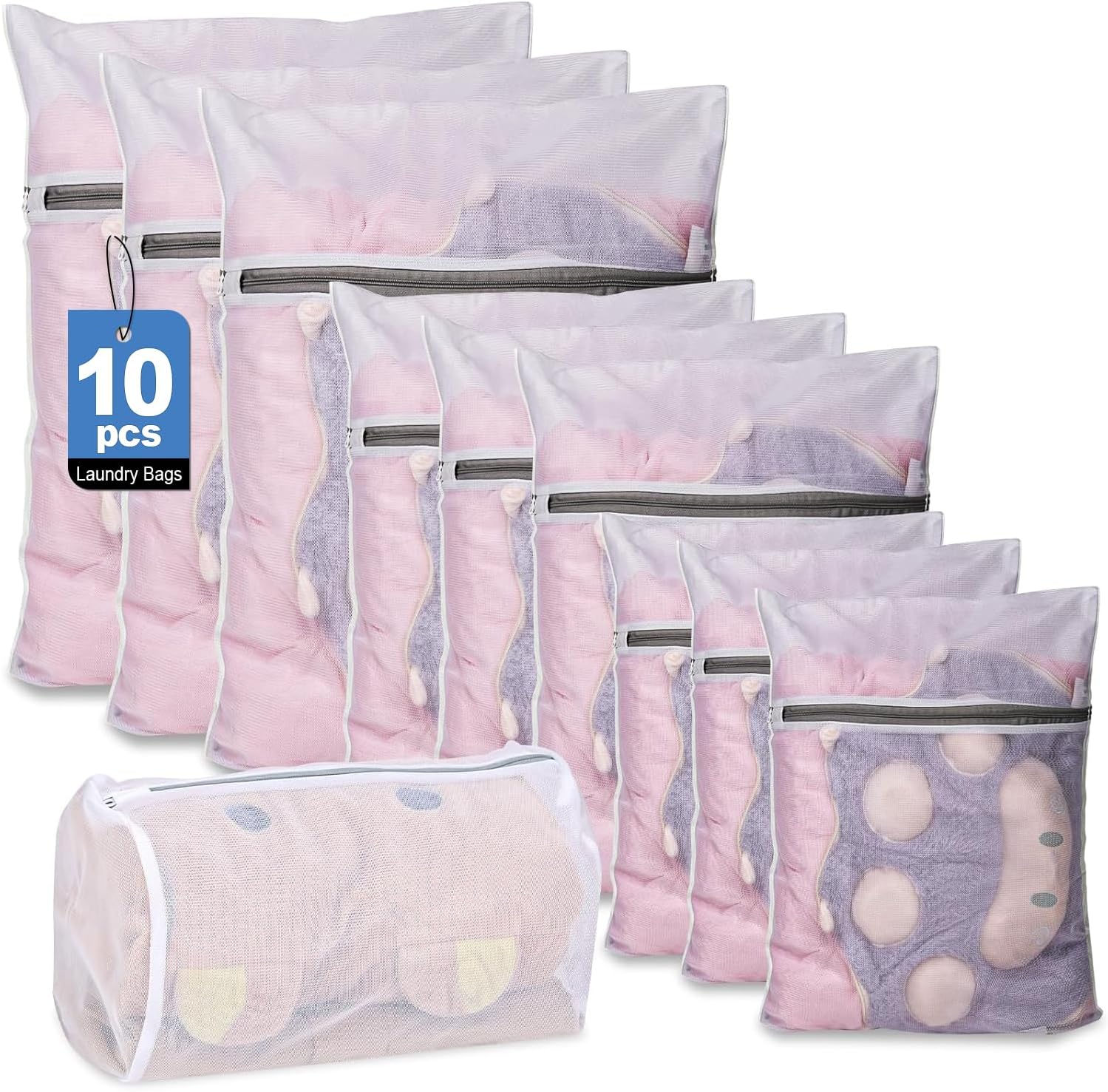 Amazon.com: CXYARY 10PCS Mesh Laundry Bags for Delicates, 4 Sizes ...