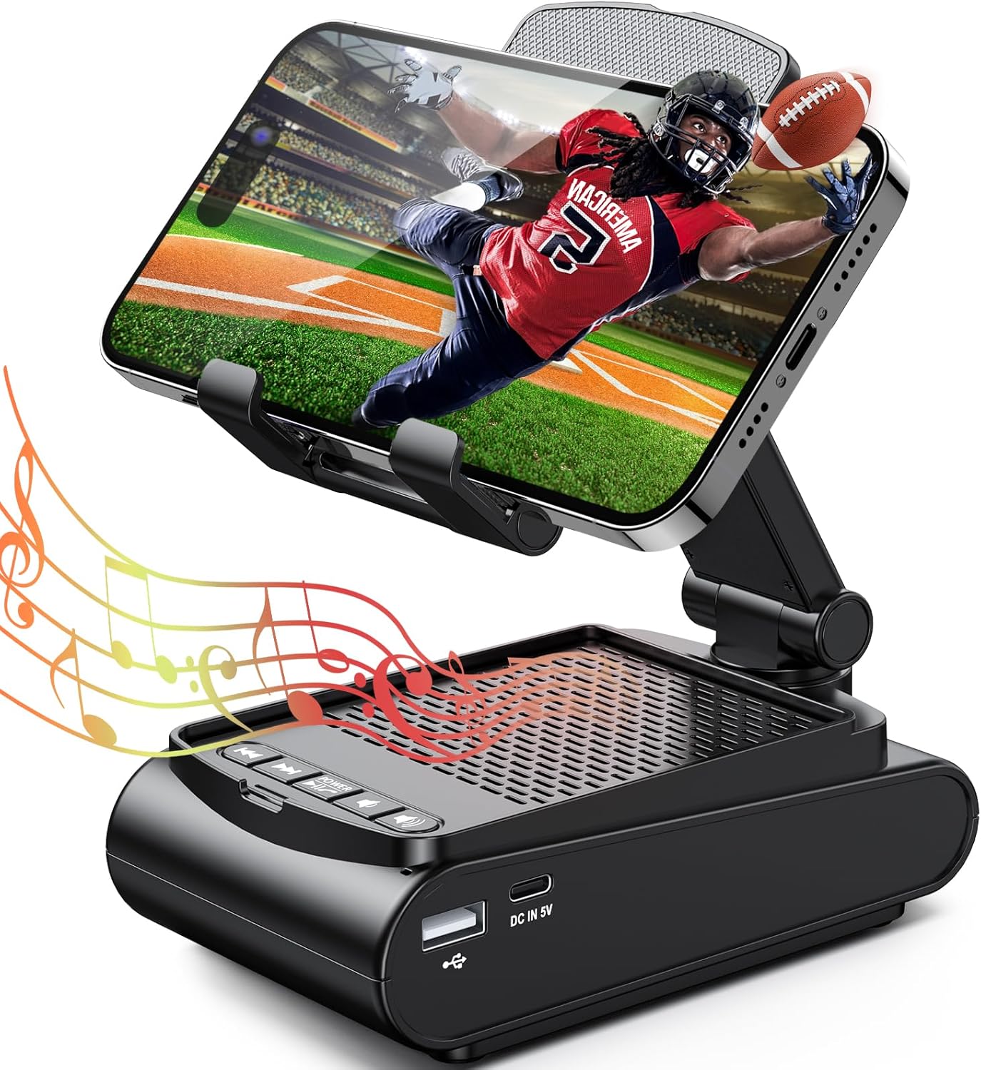 Oldowl Phone Stand with Wireless Bluetooth Speaker, Anti-Slip & HD ...