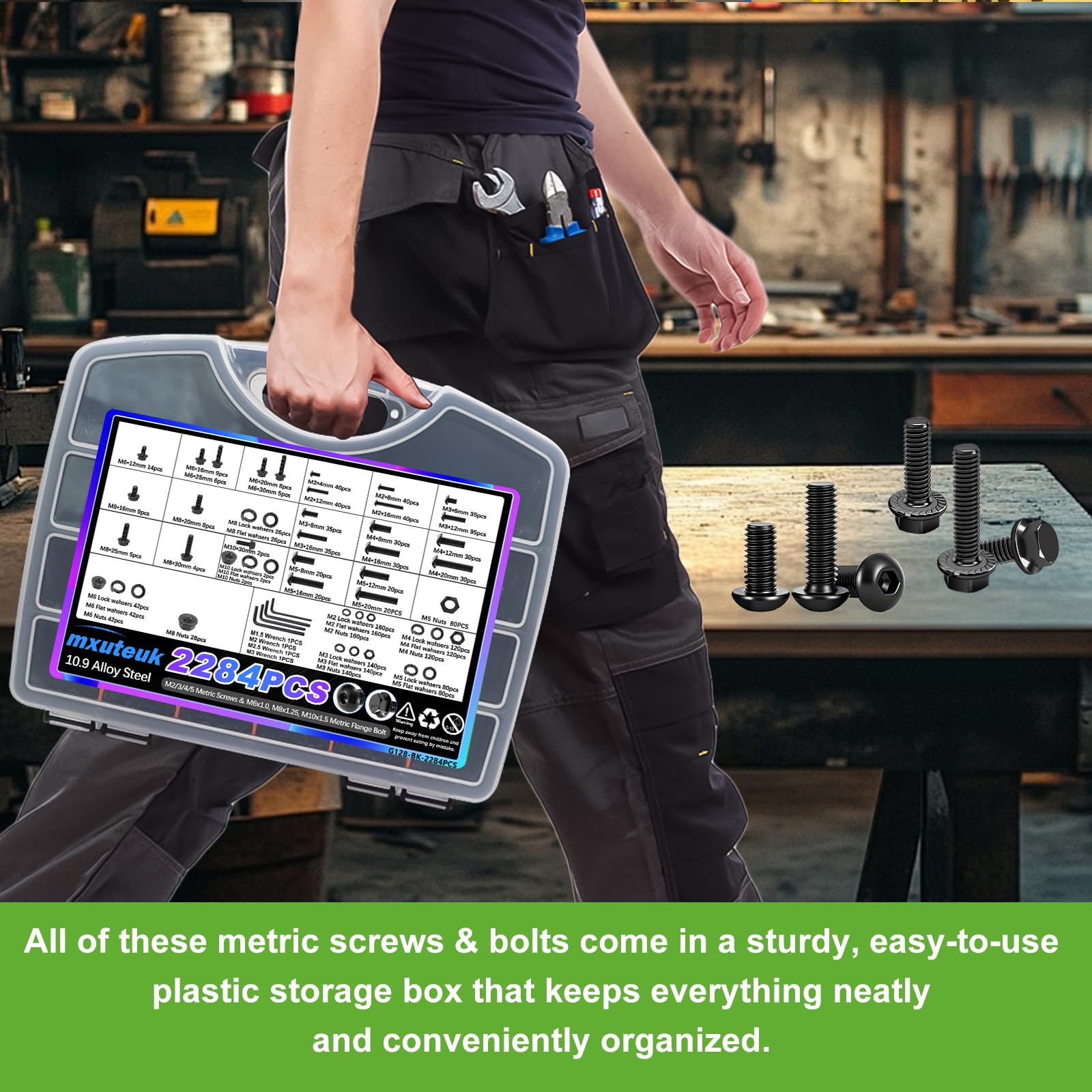 Snapklik.com : Mxuteuk 2284PCS Metric Screws & Flange Bolt Assortment ...