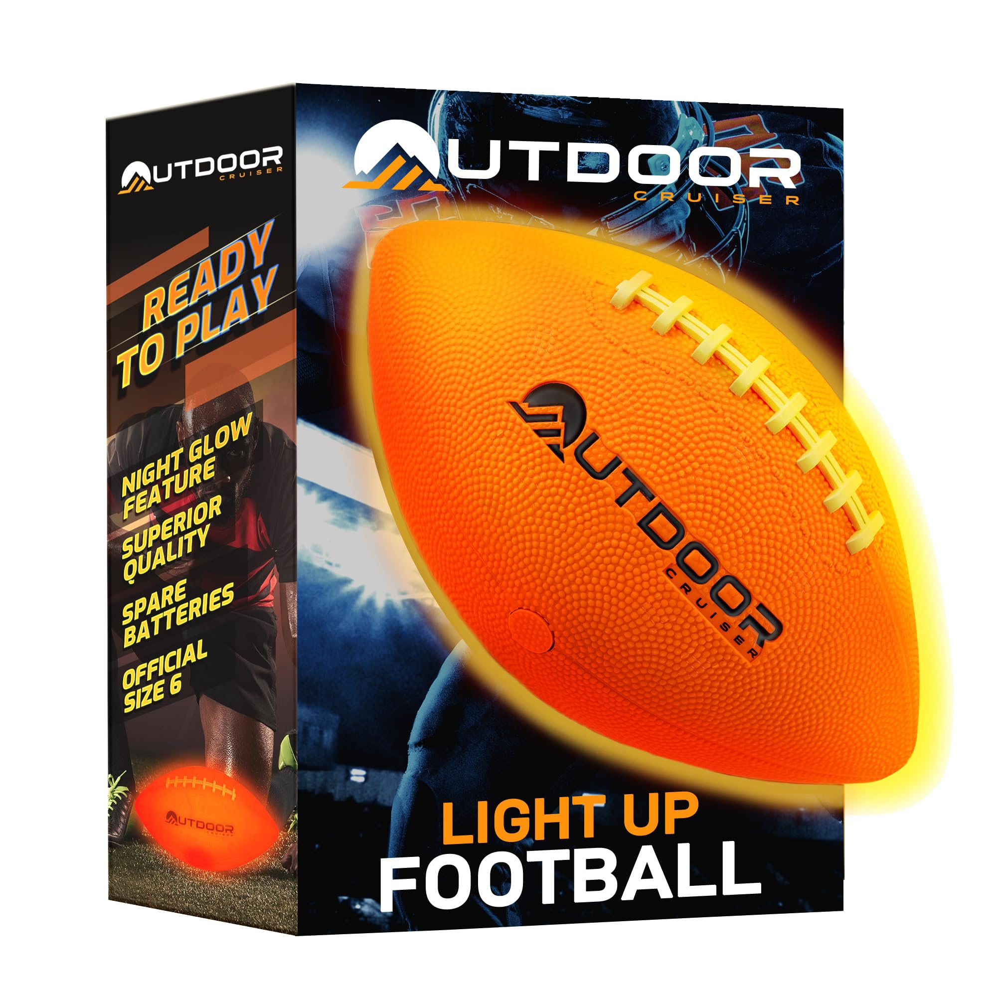 Amazon.com: OutdoorCruiser Light Up Football - Waterproof Rubber ...