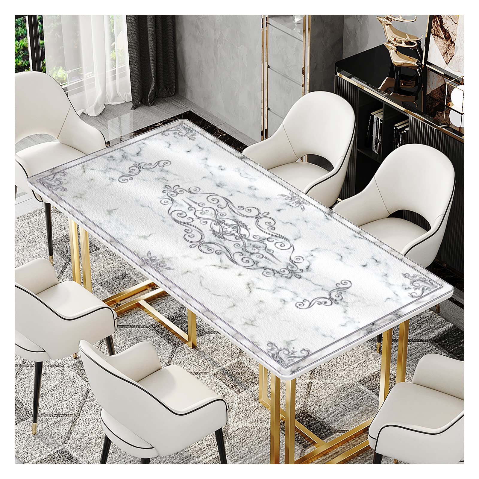 Amazon.com: XIXI DECORE Luxury Tablecloth Classic Elegant Leather ...