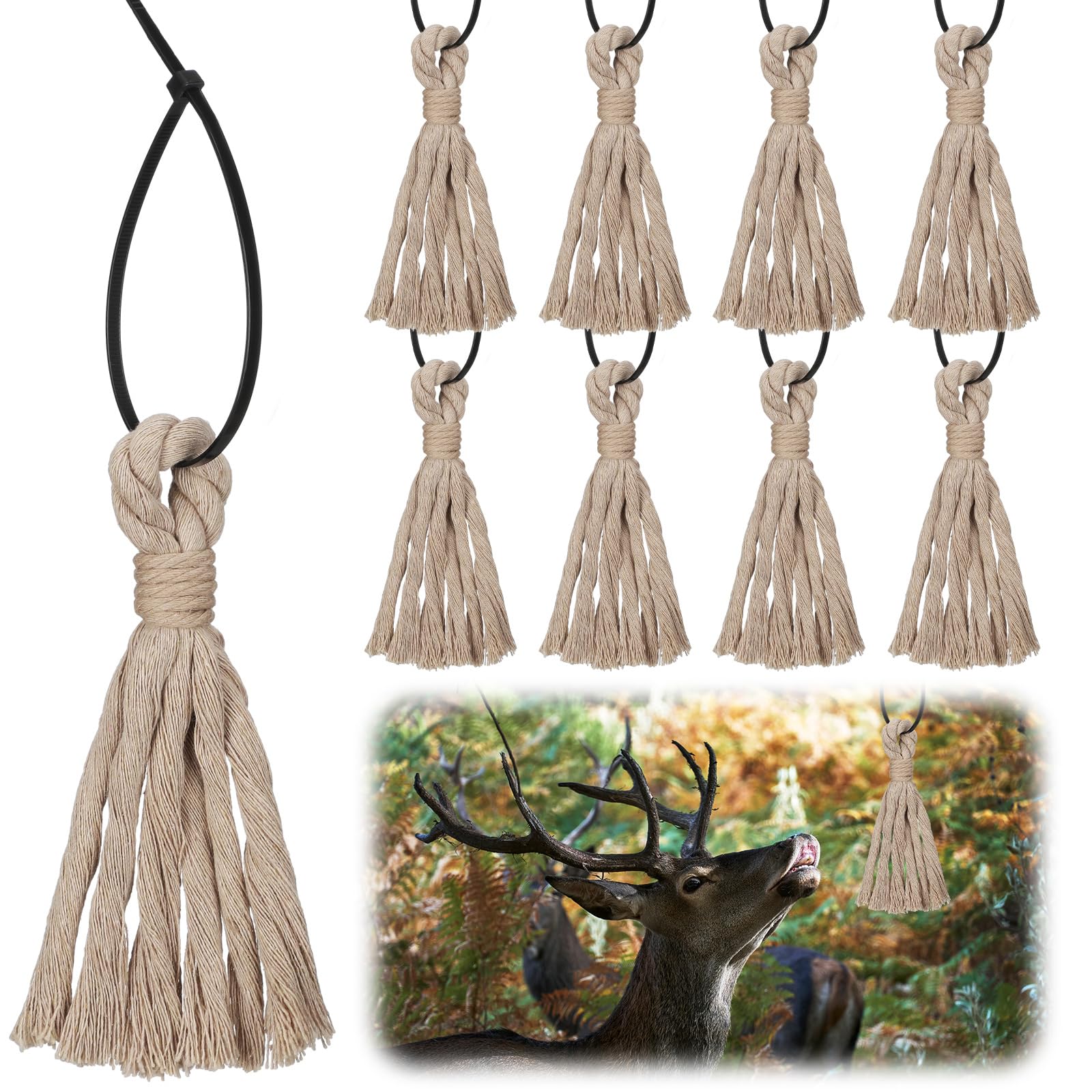 Amazon.com : Yoojahow 8 Pcs Hemp Scrape Rope Deer Hunting Scent Tassels ...