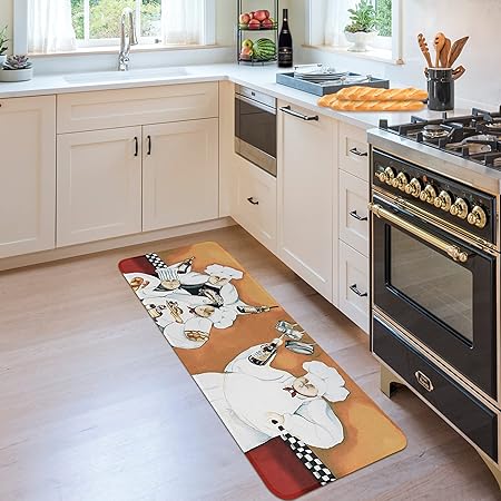 Amazon.com: farawamu Fat Chef Kitchen Rugs and Mats, Washable Non Slip ...