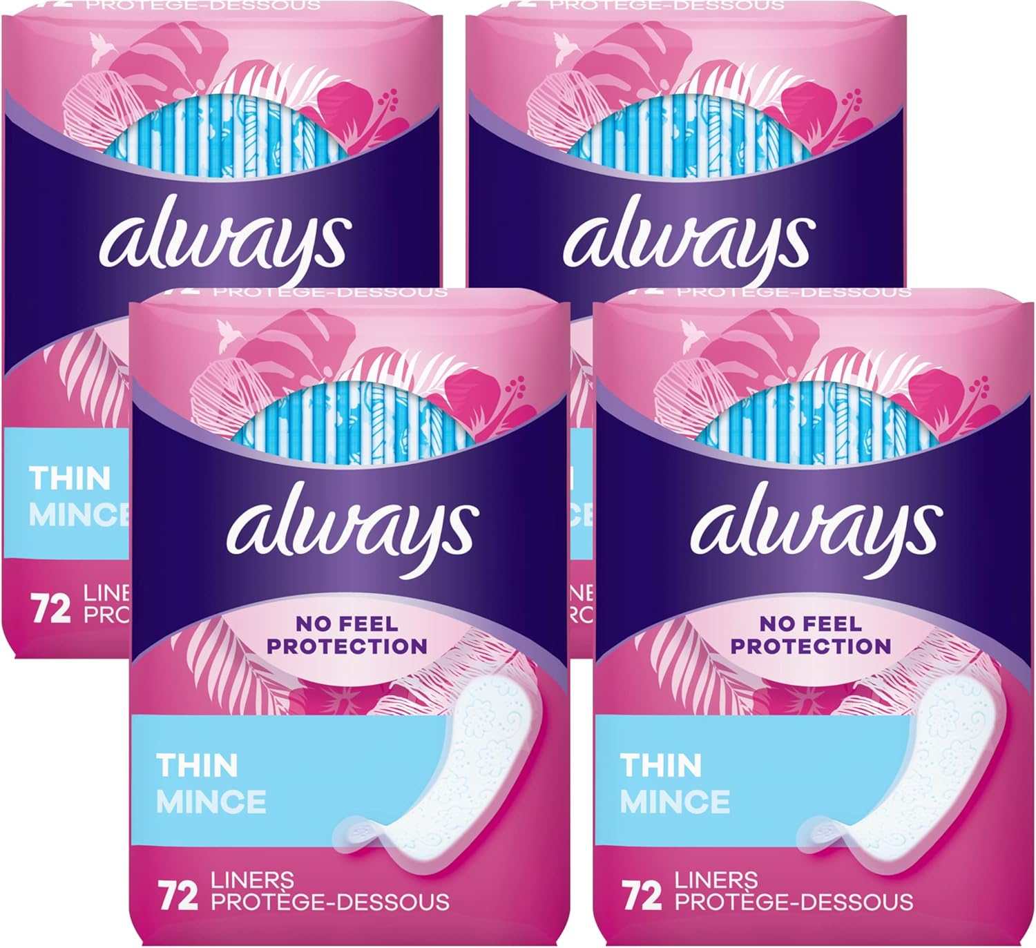 Amazon.com: Always Thin No Feel Protection Daily Liners Regular ...