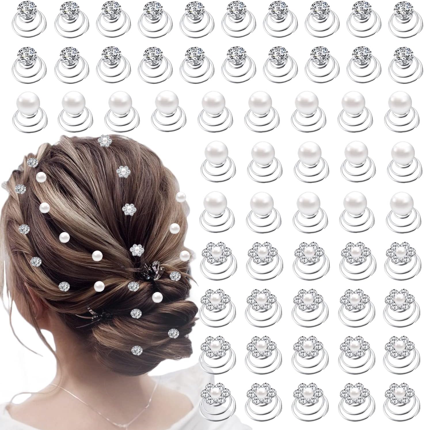 Amazon.com: IHEOJAOC Hair Clips 6 PCS Rhinestones Bling Punk Tassel ...